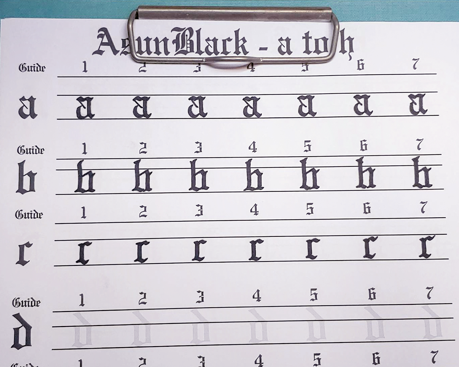 Fancy Gothic Calligraphy Worksheet, Printable Gothic Letter Practice ...