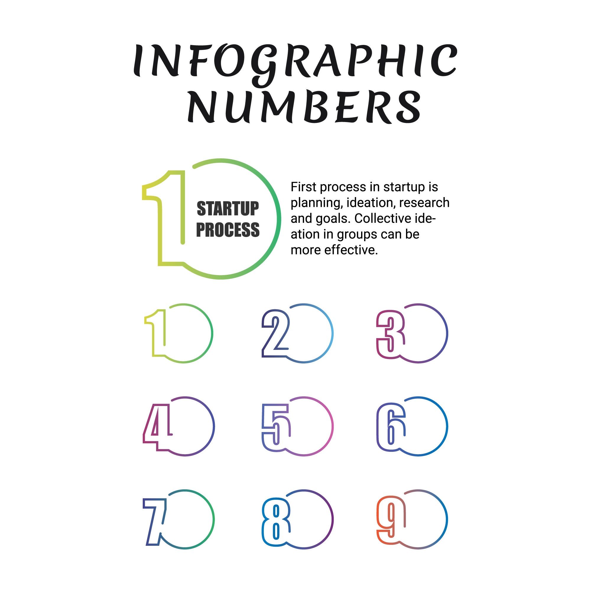 Infographic Flat Numbers Design SVG PNG AI EPS vector file download ...
