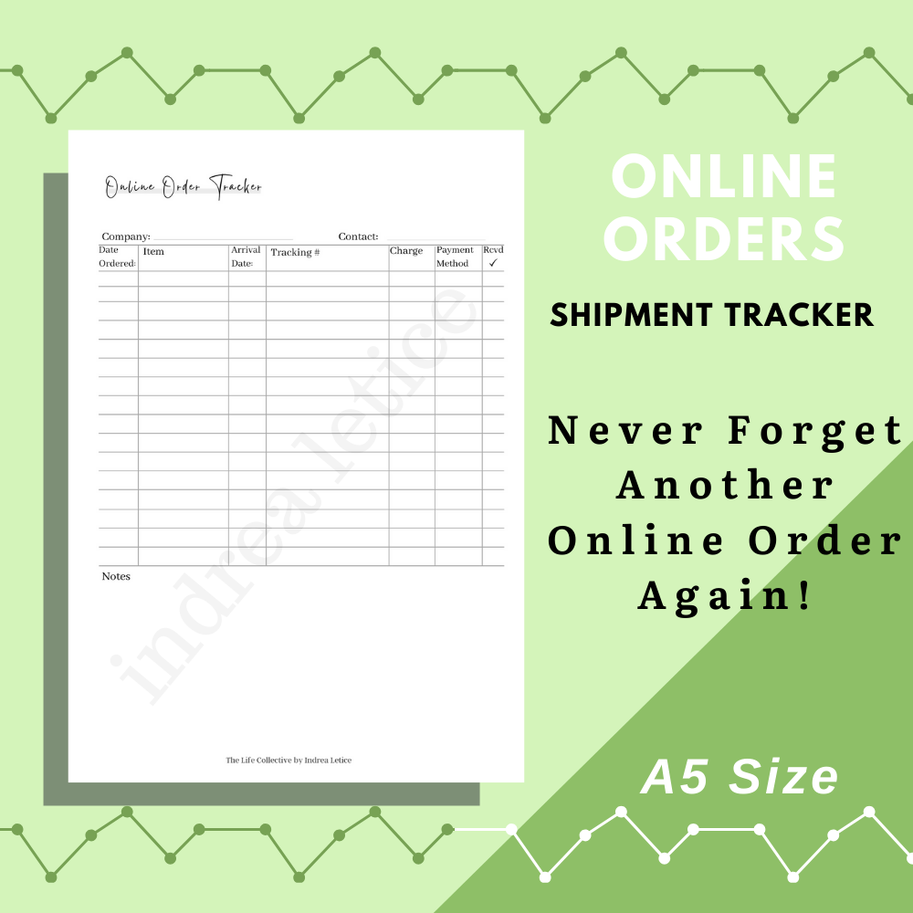 Online Order Shipment Tracker A5 (5.8 X 8.3) - Payhip