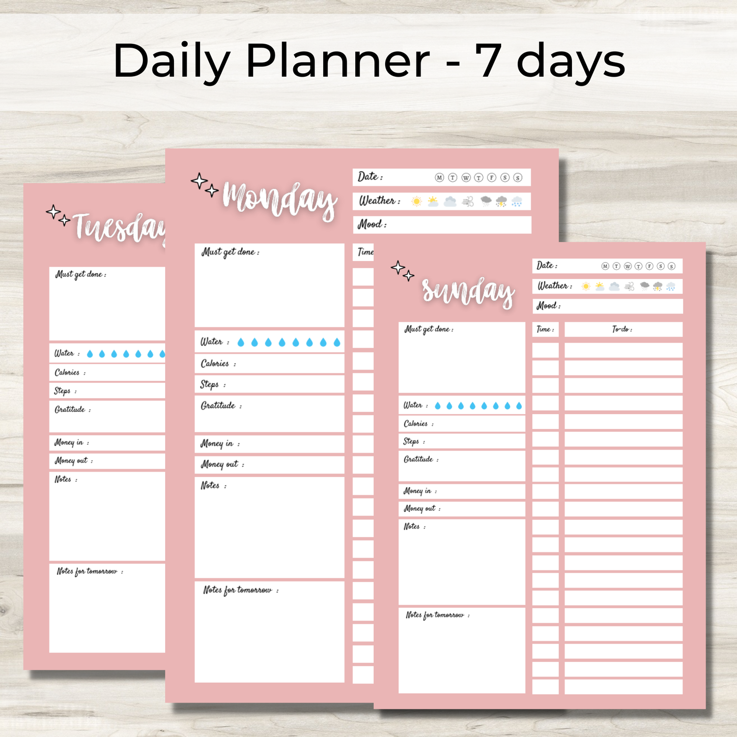 UNDATED DAILY PRINTABLE PLANNER BUNDLE - Payhip