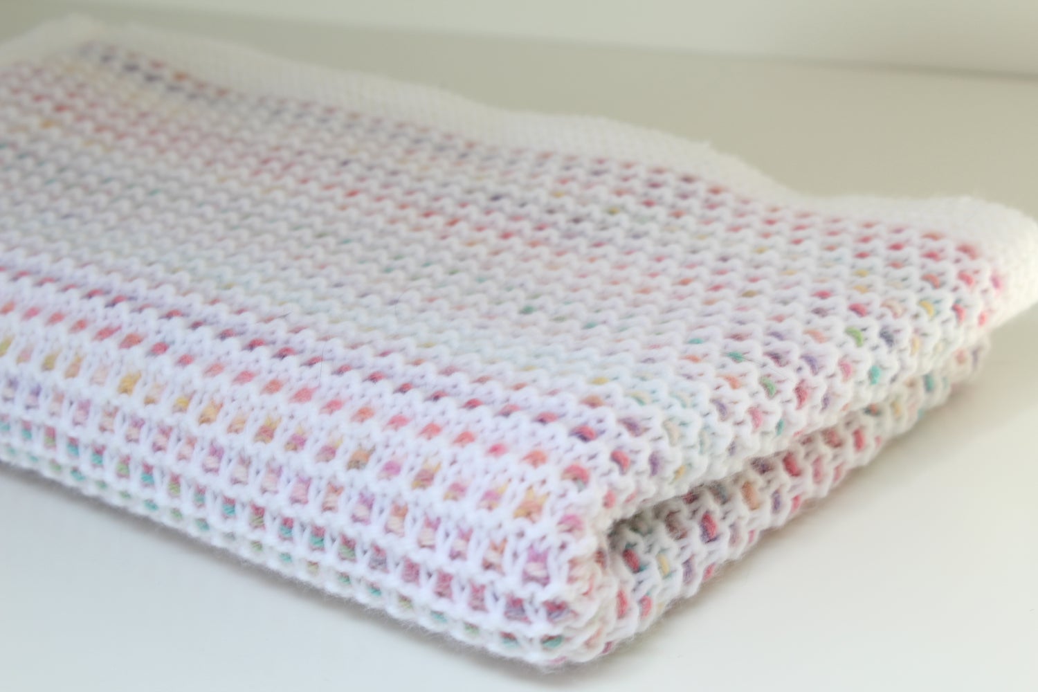 Colour-Mix Baby Blanket - DK Knitting Pattern - PDF