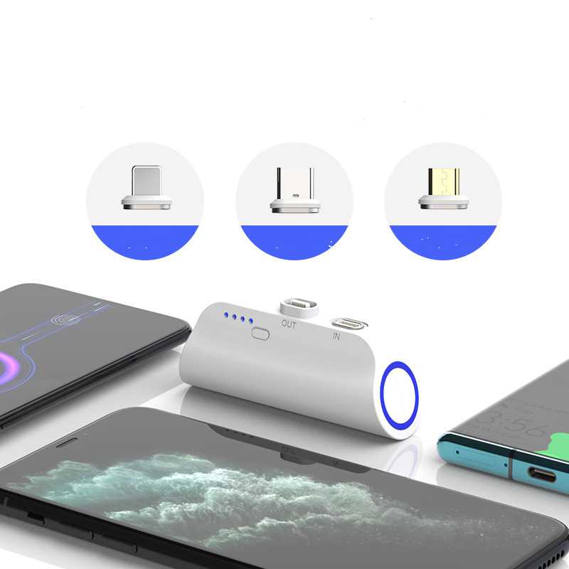 New 3 in 1 Portable Magnetic Power Bank Type C Lightning Micro USB ...