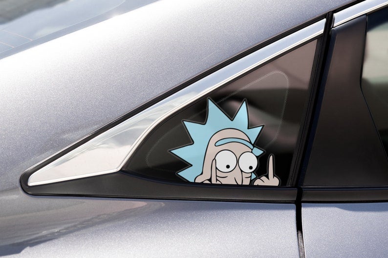 Rick and Morty! "RICK FINGER" Slap Peeker Decal - Payhip