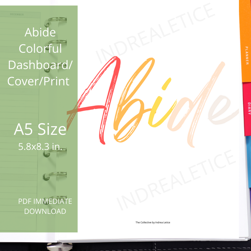 Abide Insert/Print Color A5 Size (5.8 x 8.3) - Payhip
