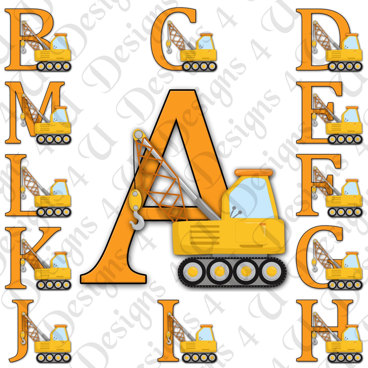Truck – Alphabet – A-Z – Design 1 - Payhip