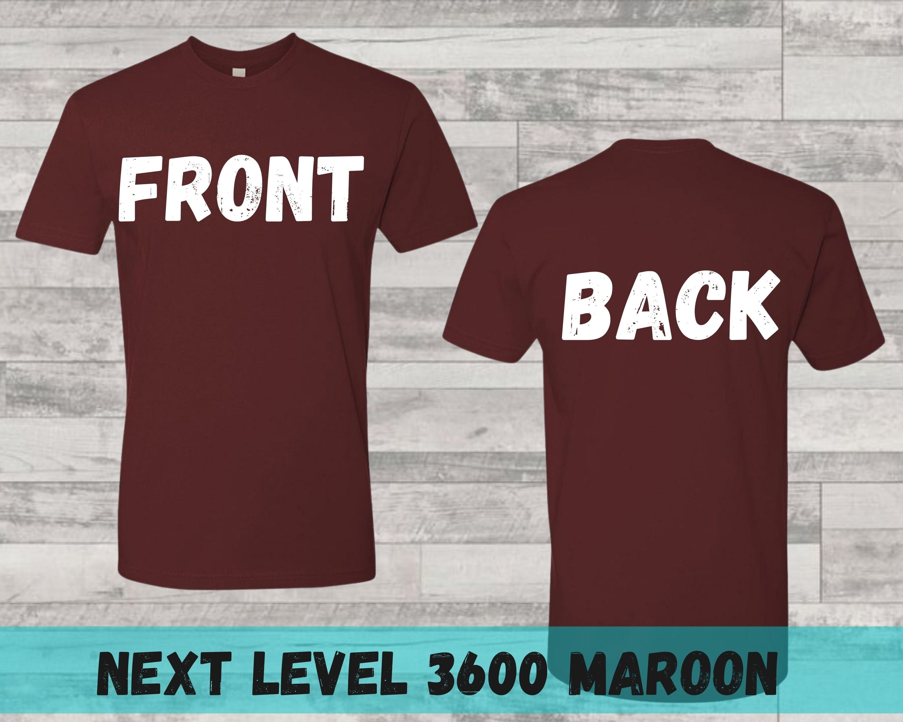Front and Back Maroon Tshirt Mockup, Maroon Next Level 3600 T-shirt ...