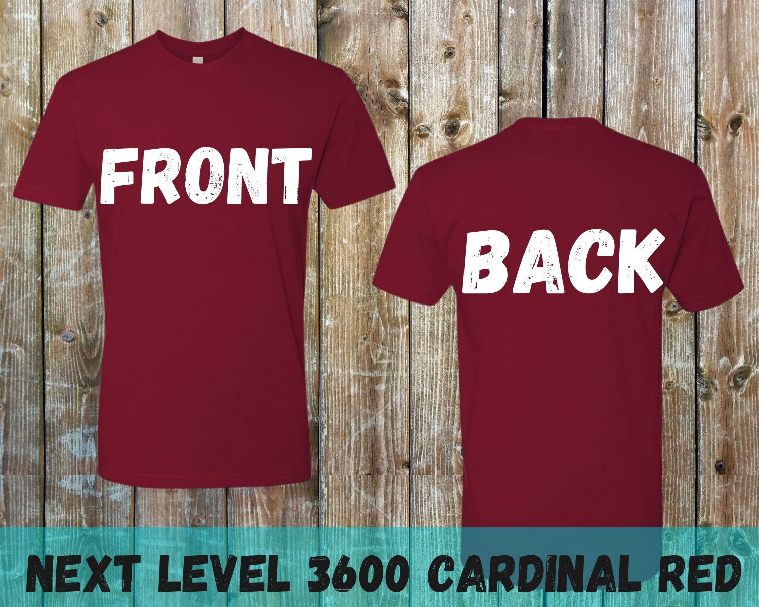 Front and Back Cardinal Red Tshirt Mockup, Cardinal Red Next Level 3600 ...