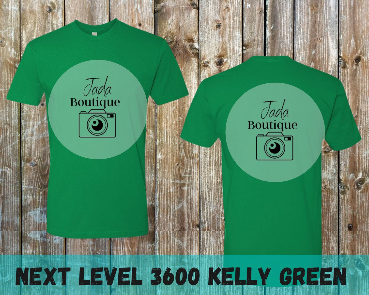 Front and Back Kelly Green Tshirt Mockup, Kelly Green Next Level 3600 T ...