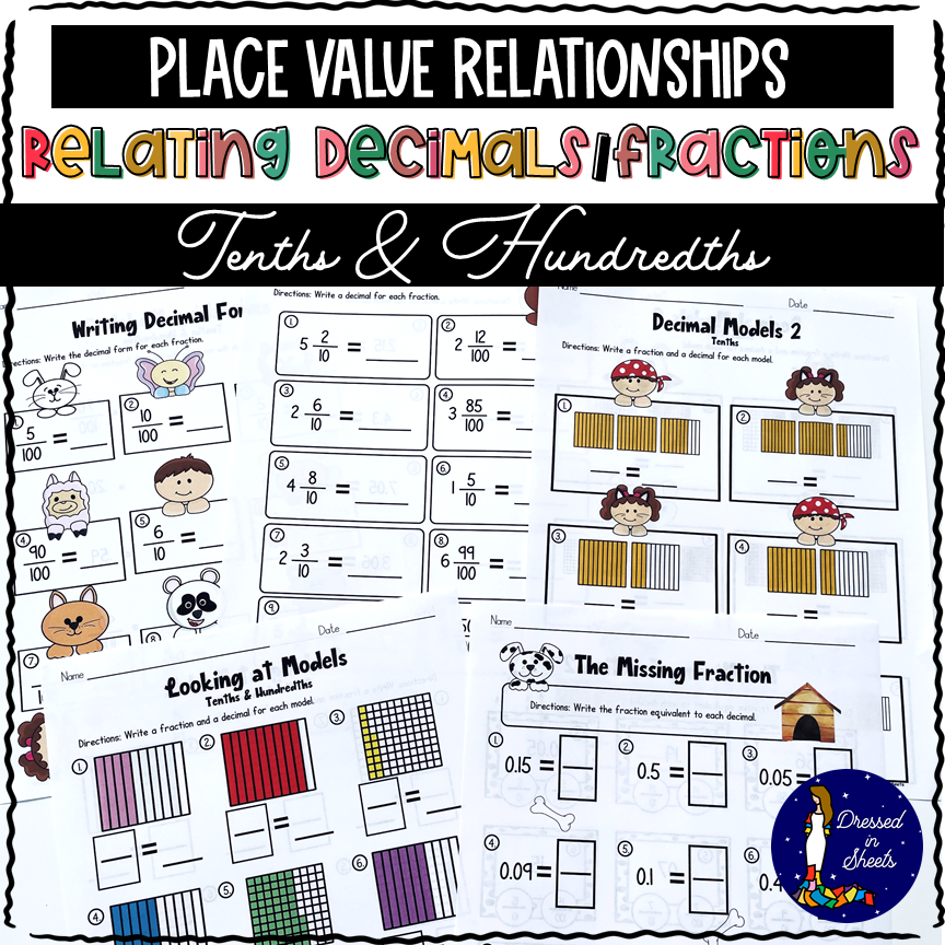 Relating Decimals to Fractions Tenths and Hundredths - Payhip