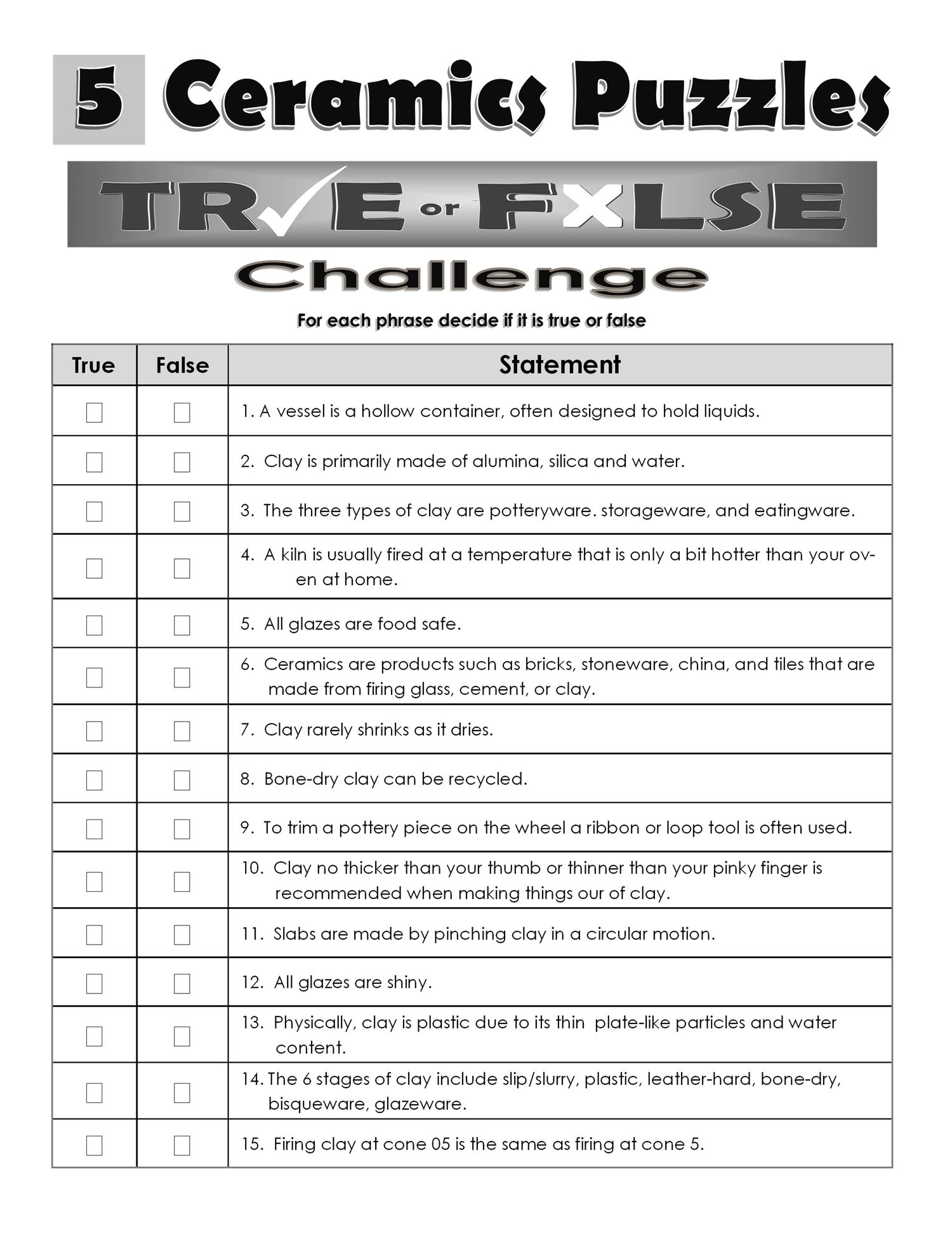 Ceramics Puzzles: 8 Fun Activities for Students - Payhip