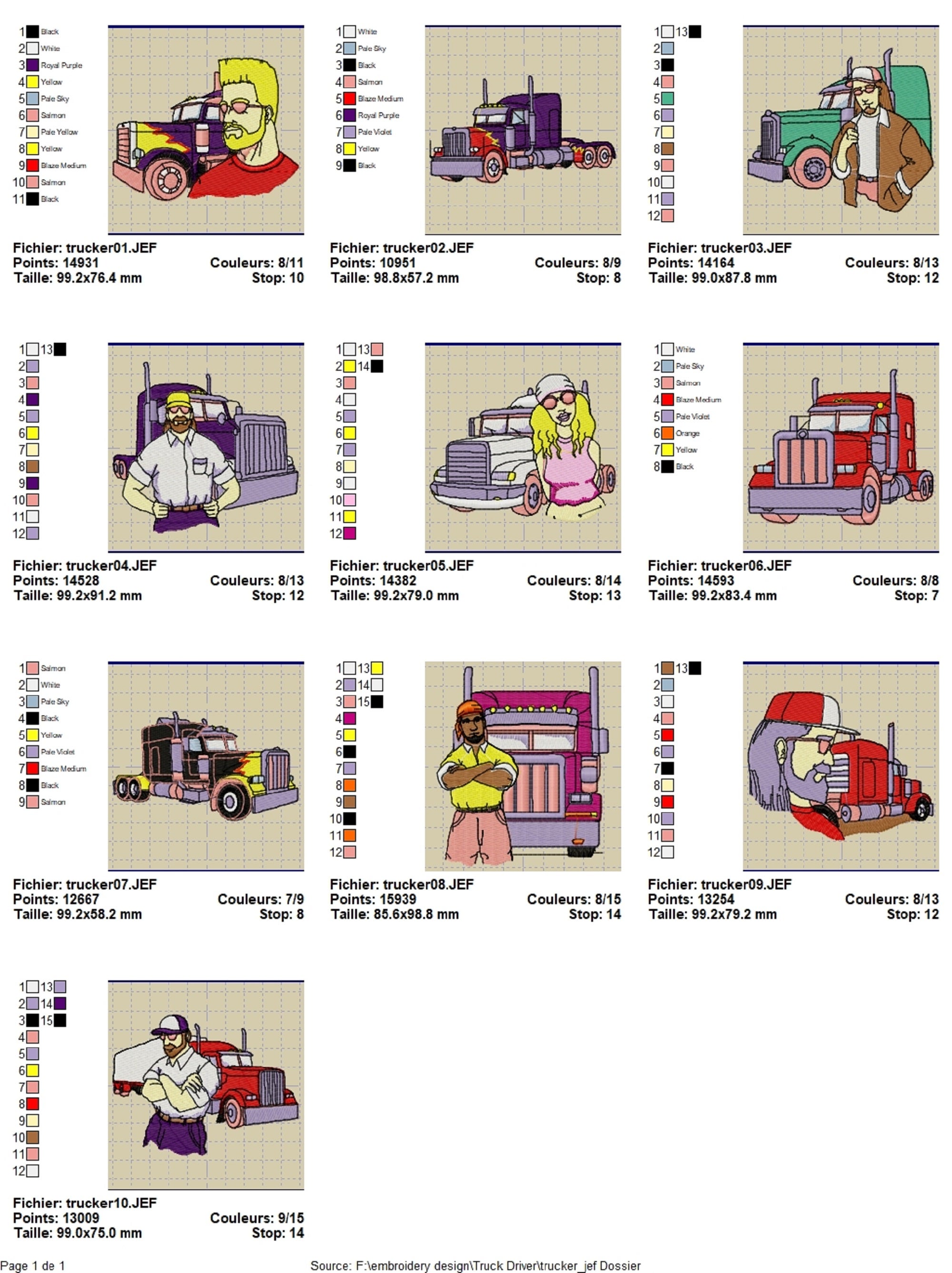 Trucks Drivers Embroidery designs - Payhip