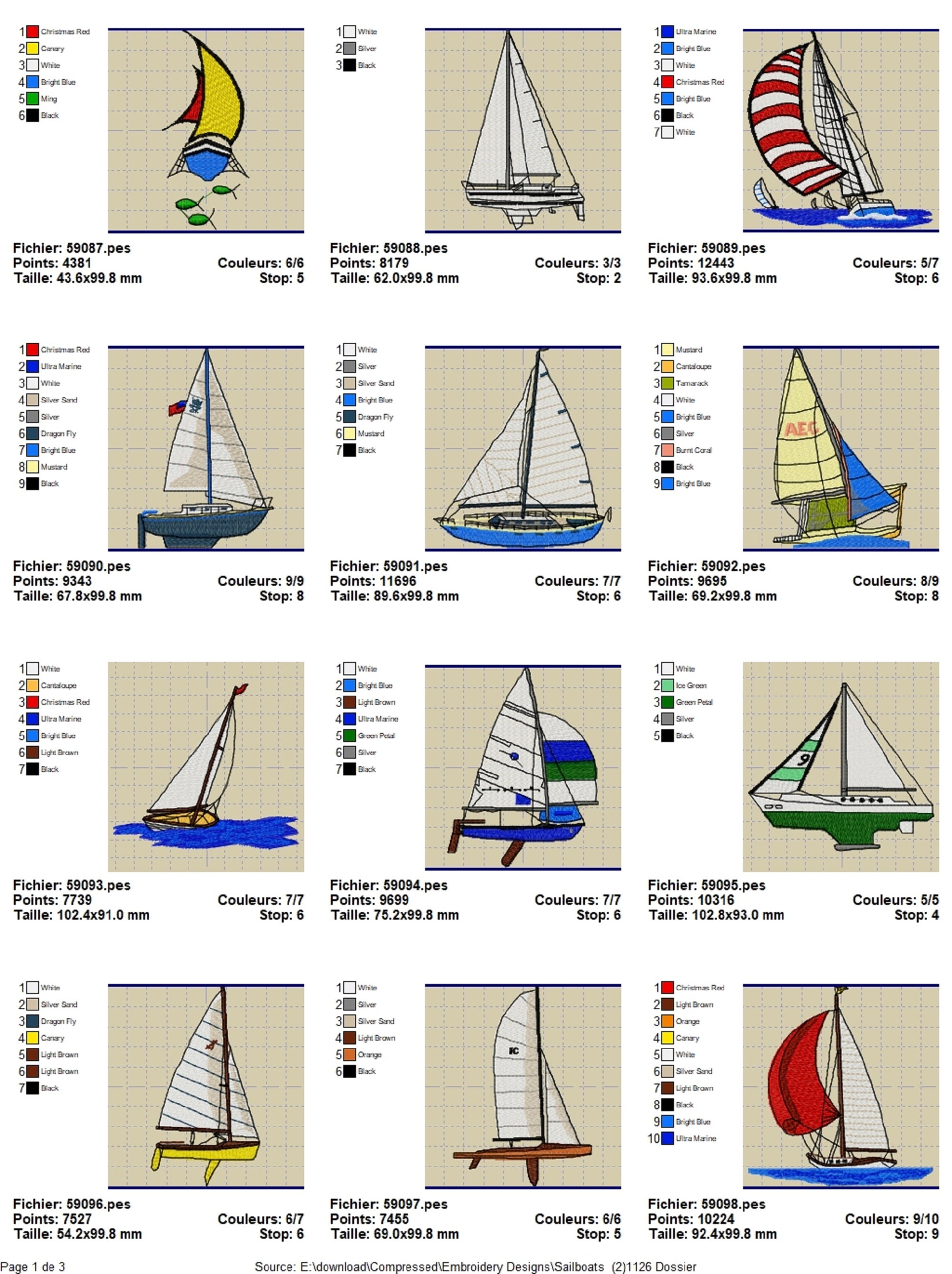 Sailboats Collection Embroidery designs - Payhip