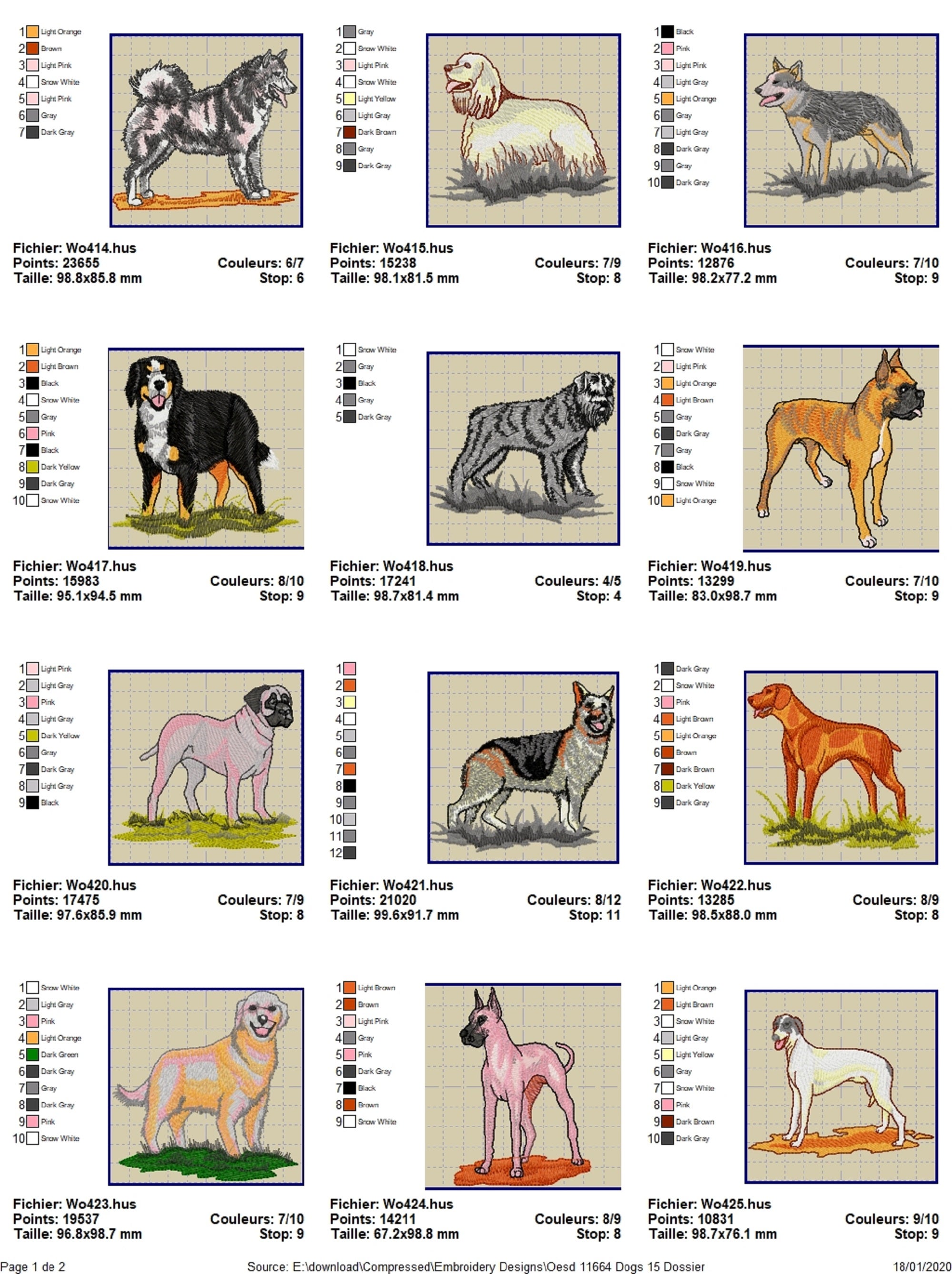 OESD 11664 Dogs 15 Embroidery designs - Payhip