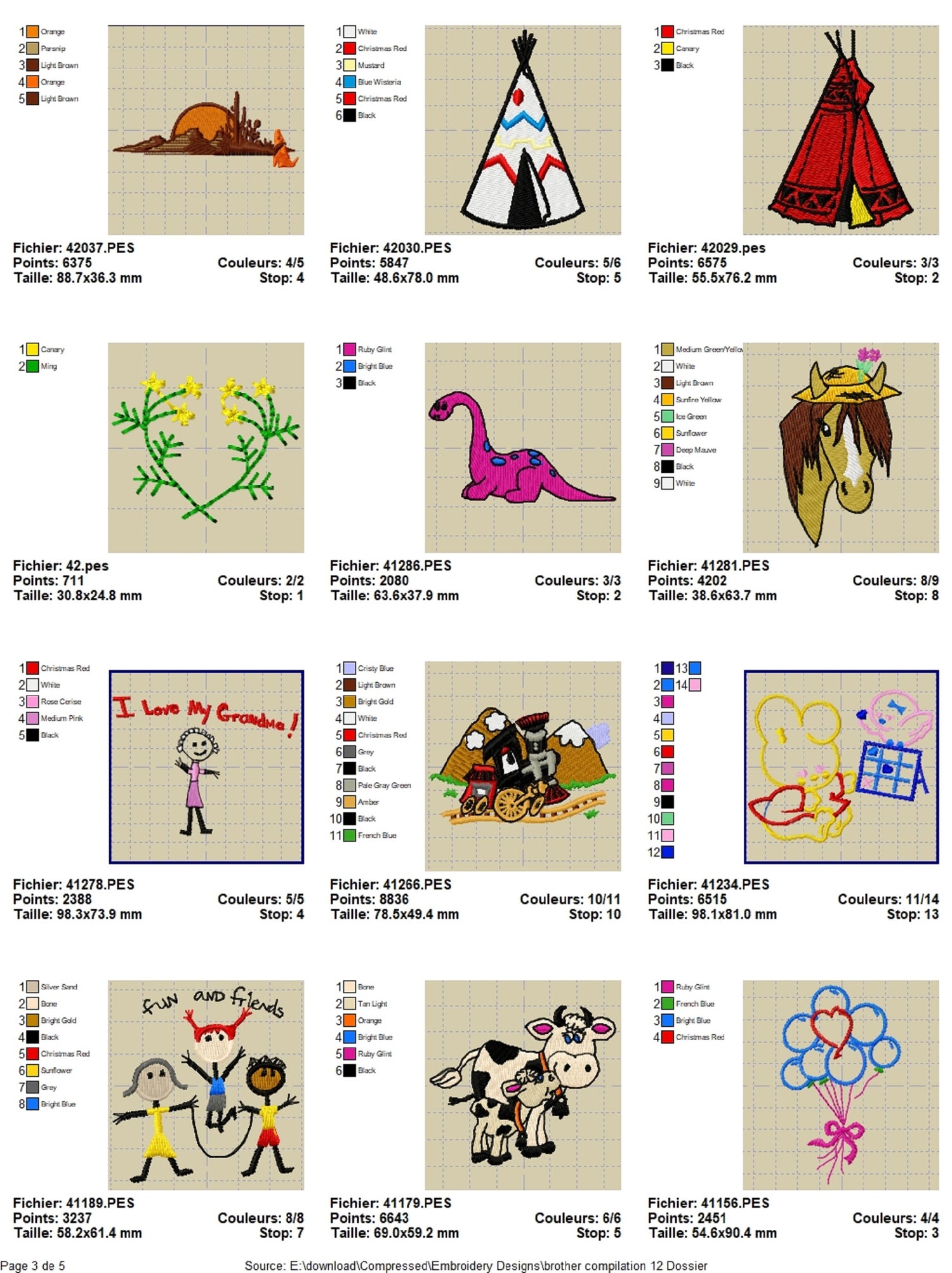 Brother Collection Pack 12 Embroidery designs - Payhip