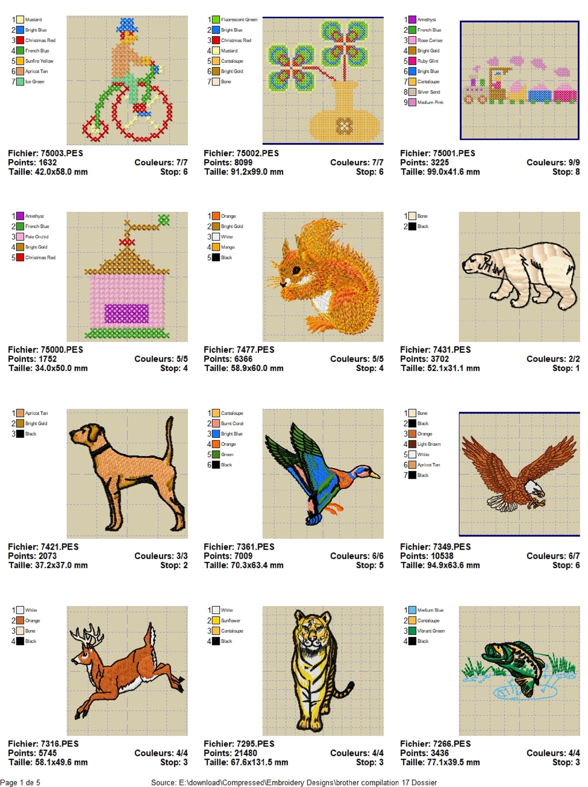 Brother Collection Pack 17 Embroidery designs - Payhip