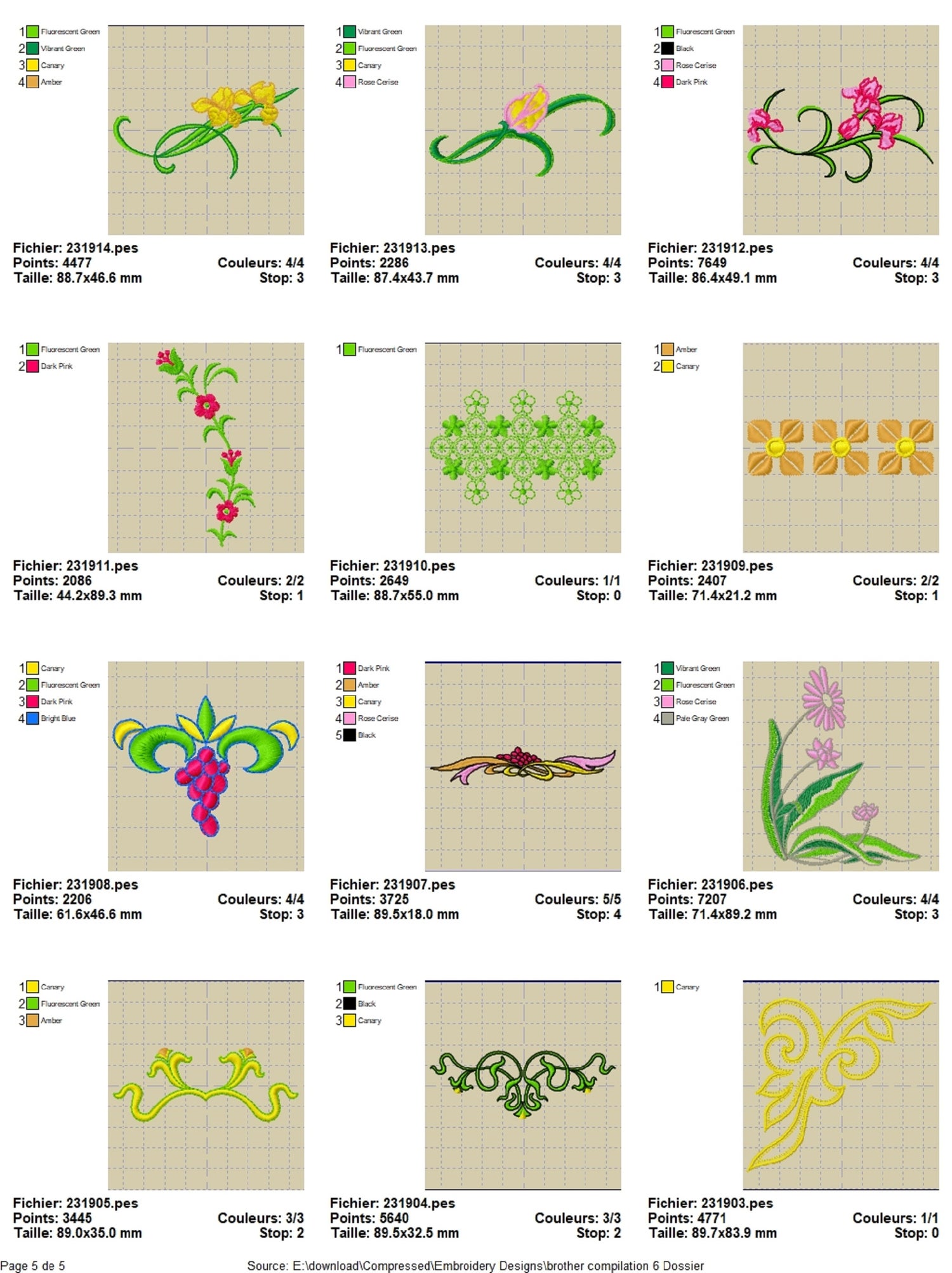 Brother Collection Pack 6 Embroidery designs - Payhip