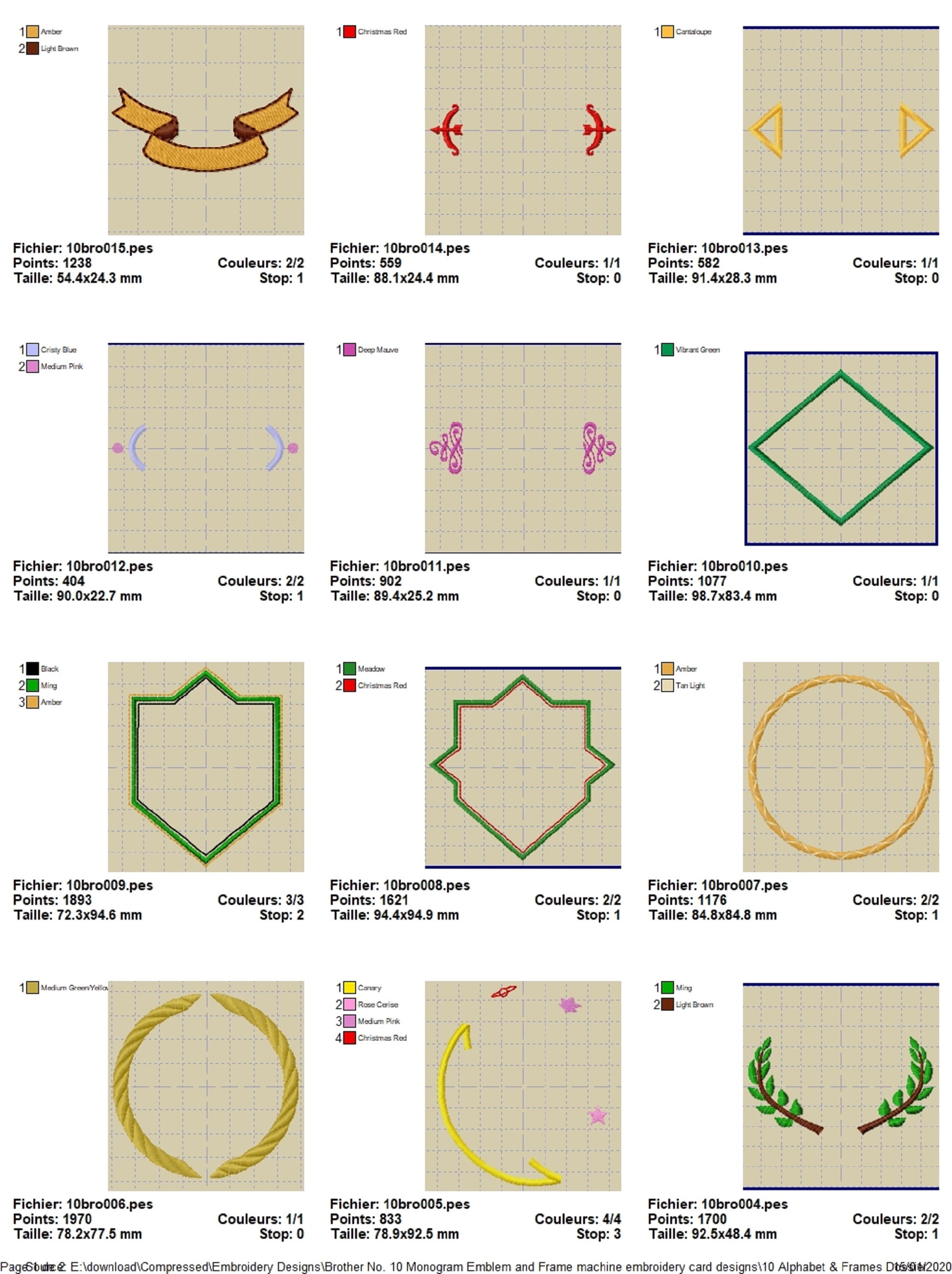 Brother Pack Monograms Embroidery designs - Payhip