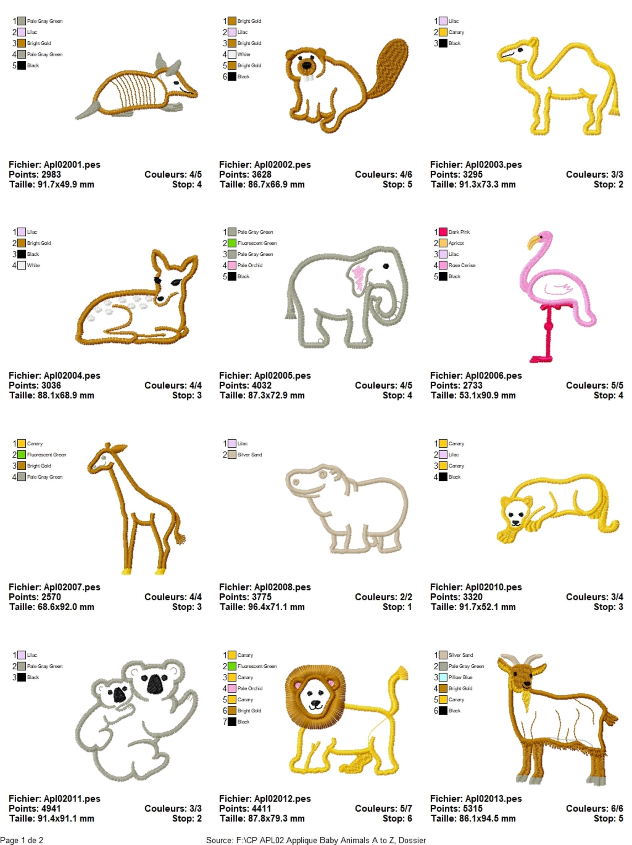 Applique baby Animals Embroidery Designs - Payhip