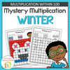 Winter Multiplication Mystery Pictures (Multiplication Within 100)