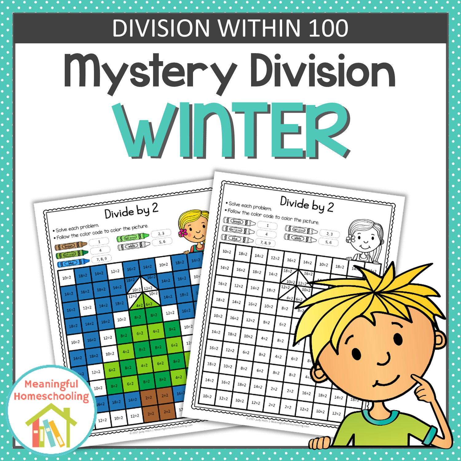 Winter Division Mystery Pictures (Division Within 100)