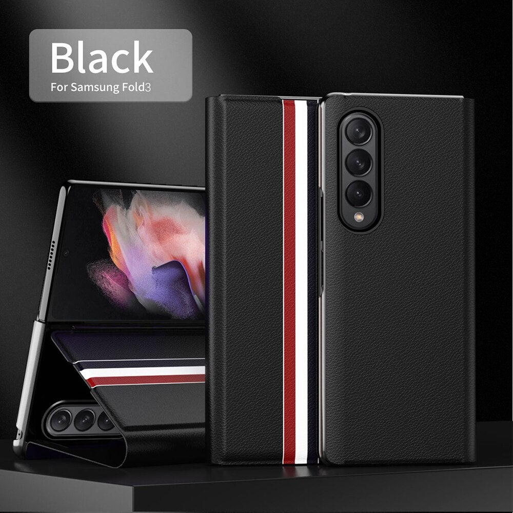 Newest Cover For Samsung Galaxy Z Fold 3 Case Protective Wallet Design ...