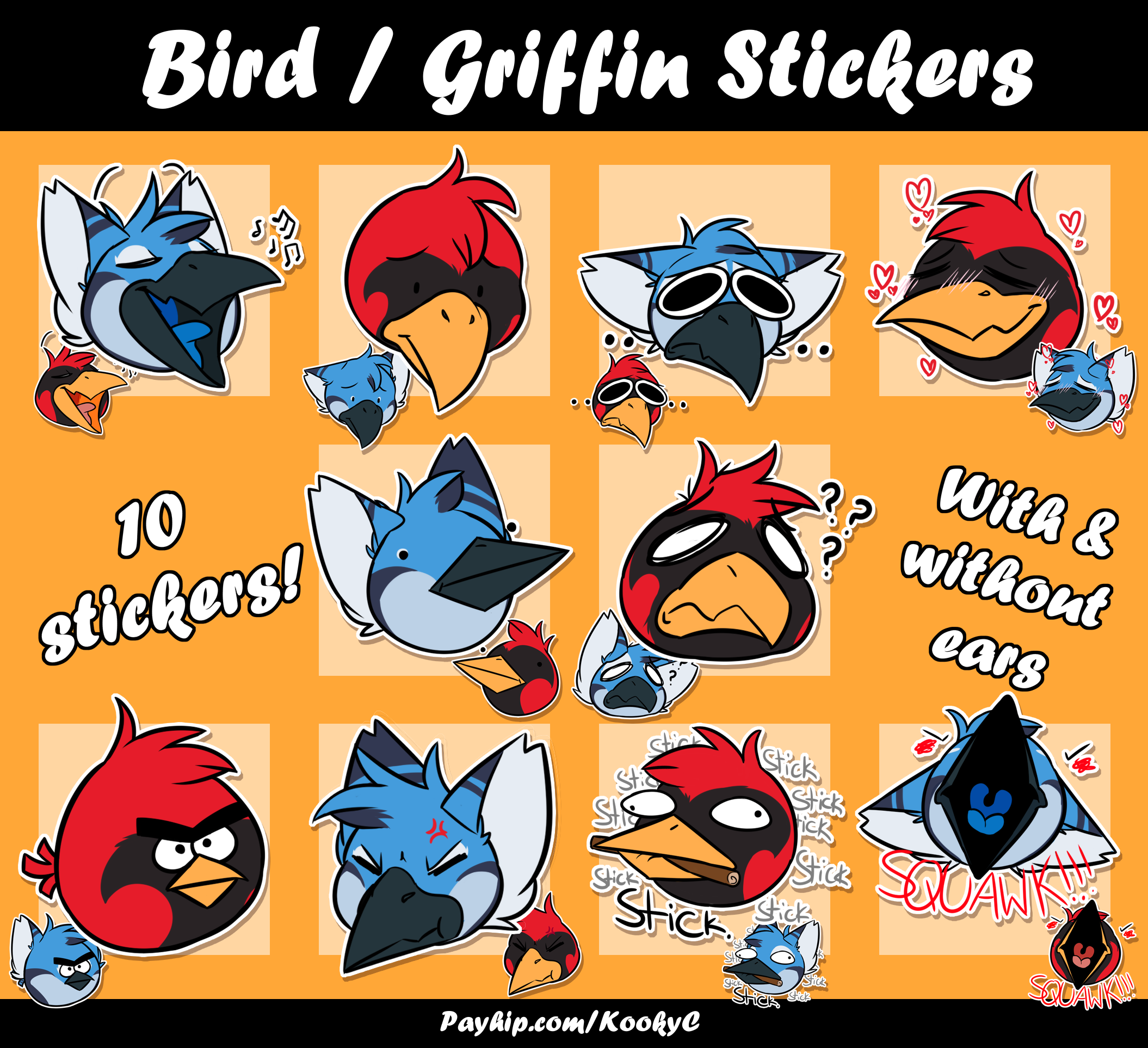 Griffin / Bird sticker pack - Payhip