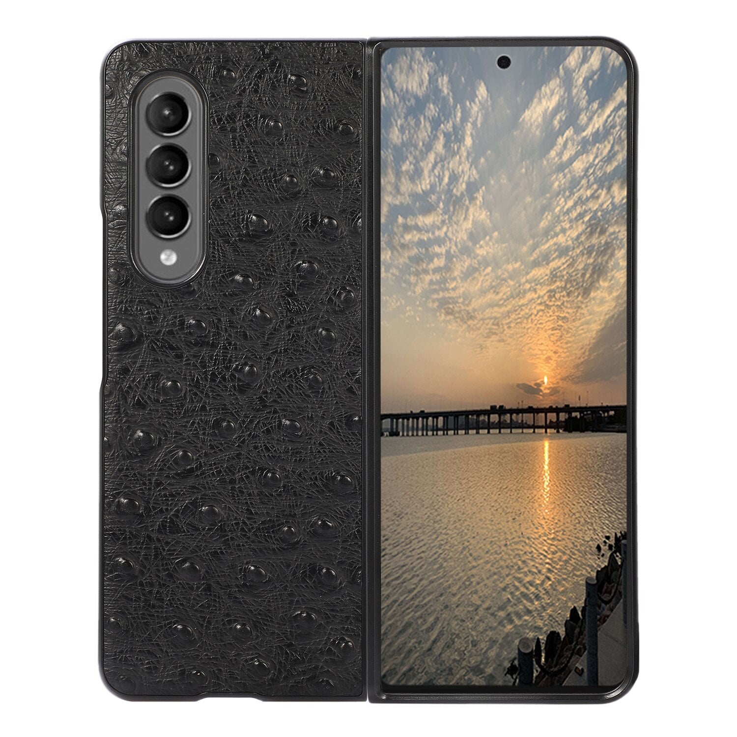 Samsung Galaxy Z Fold 3 Leather Case Cover Ostrich Skin Pattern - Payhip