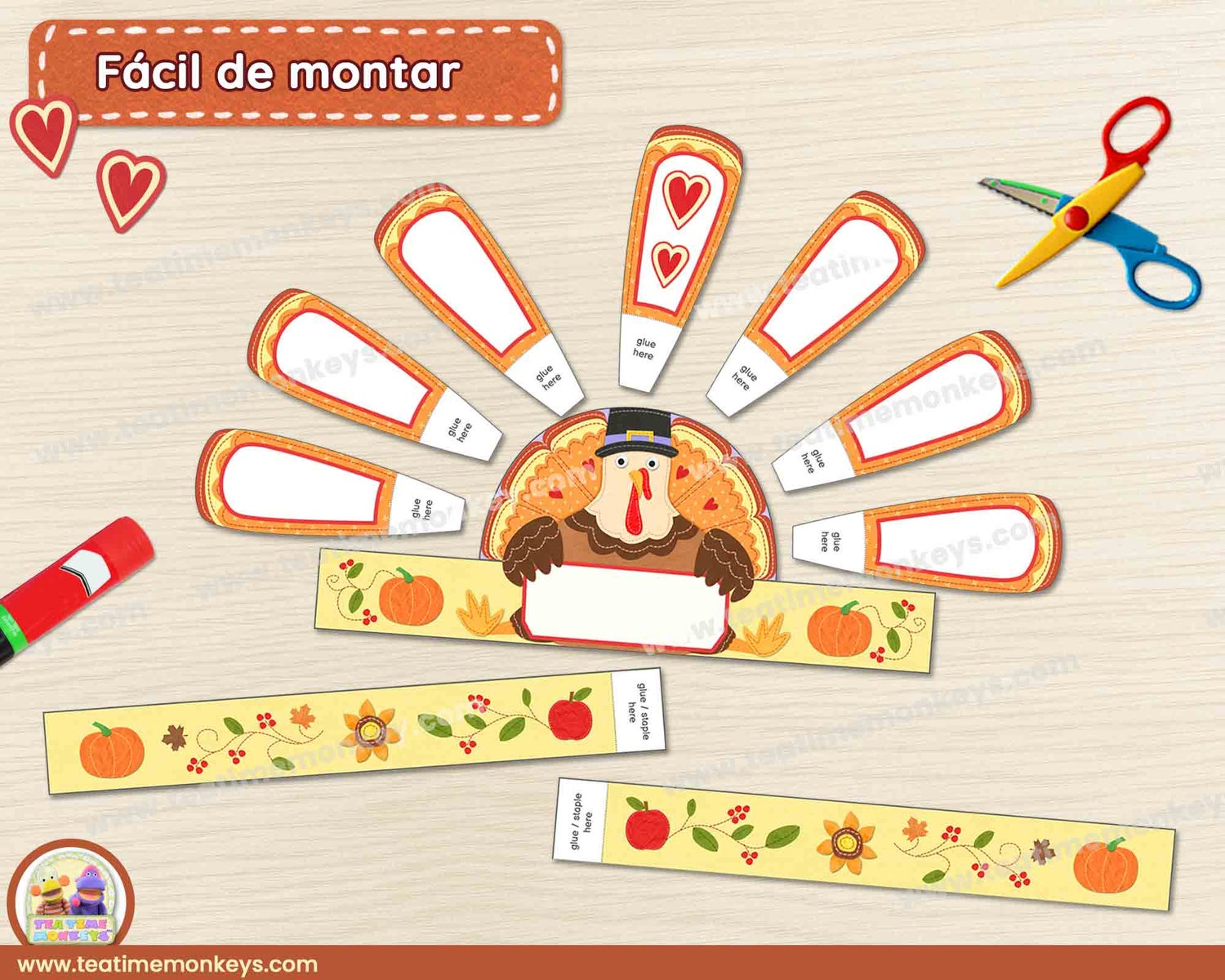 Corona con forma de pavo - EN COLOR - Payhip