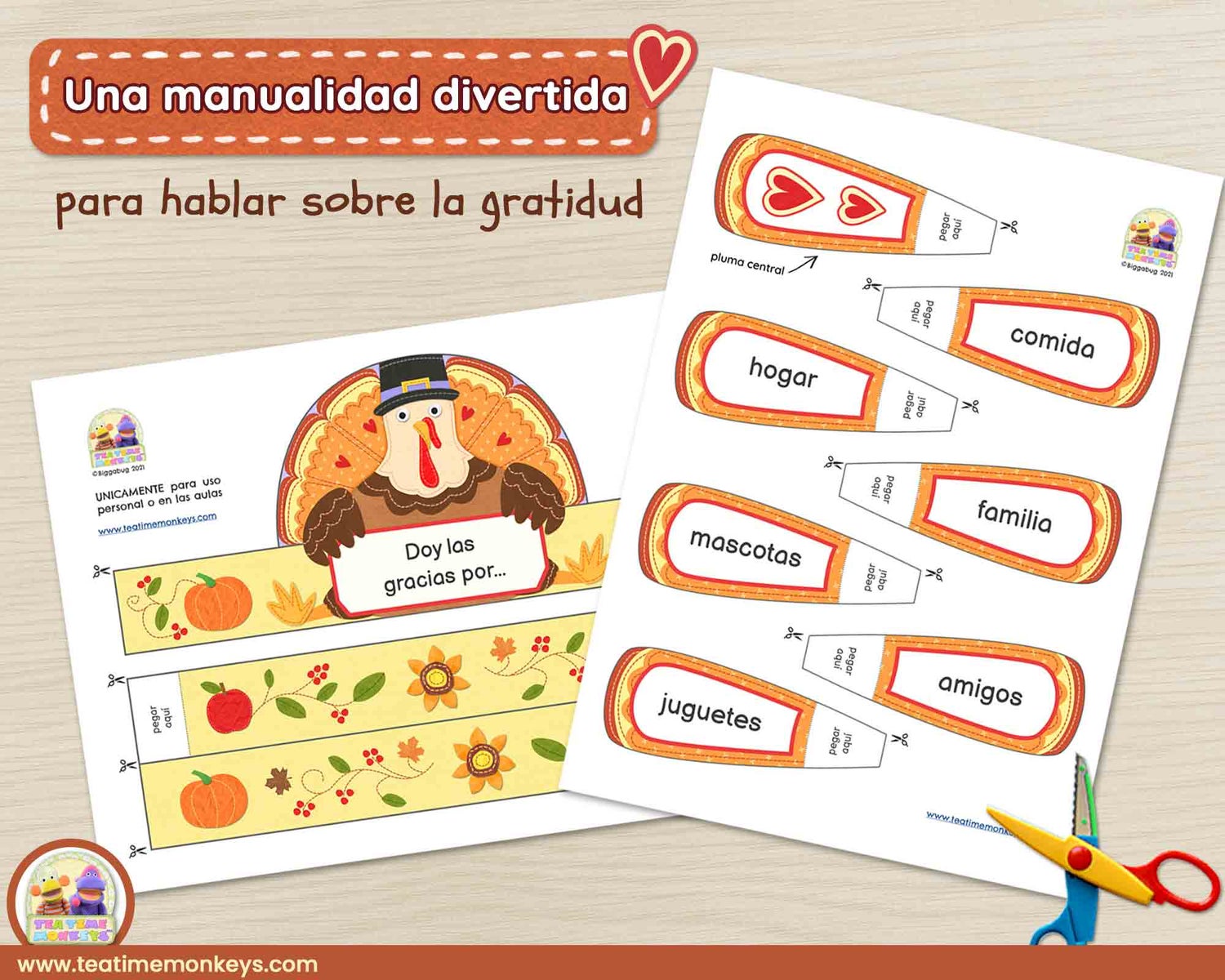 Corona con forma de pavo - EN COLOR - Payhip