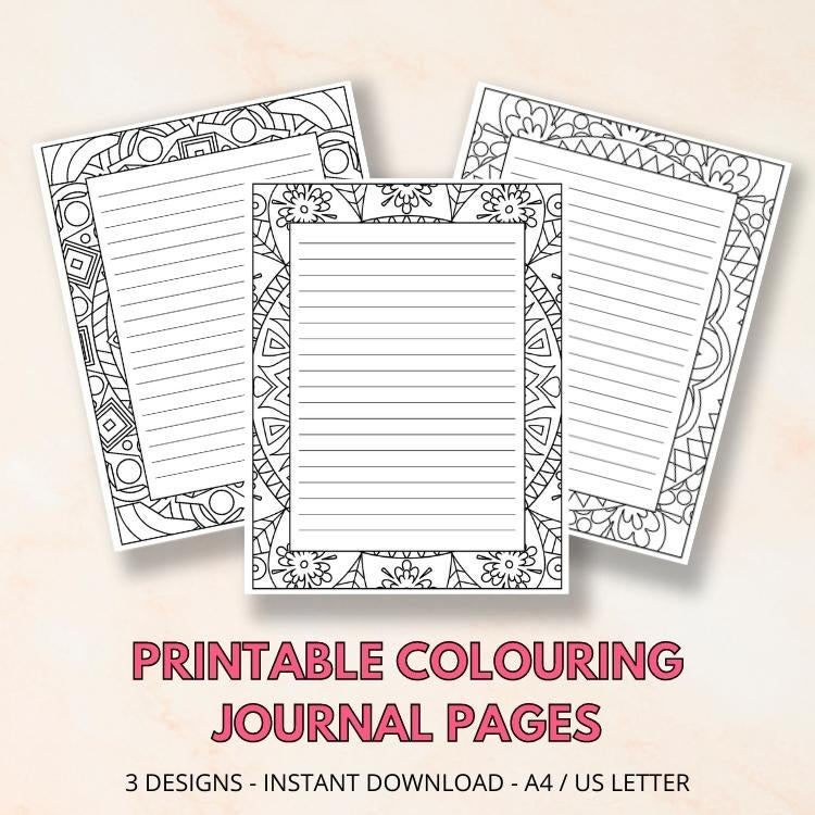 Printable Colouring Journal Pages - Payhip