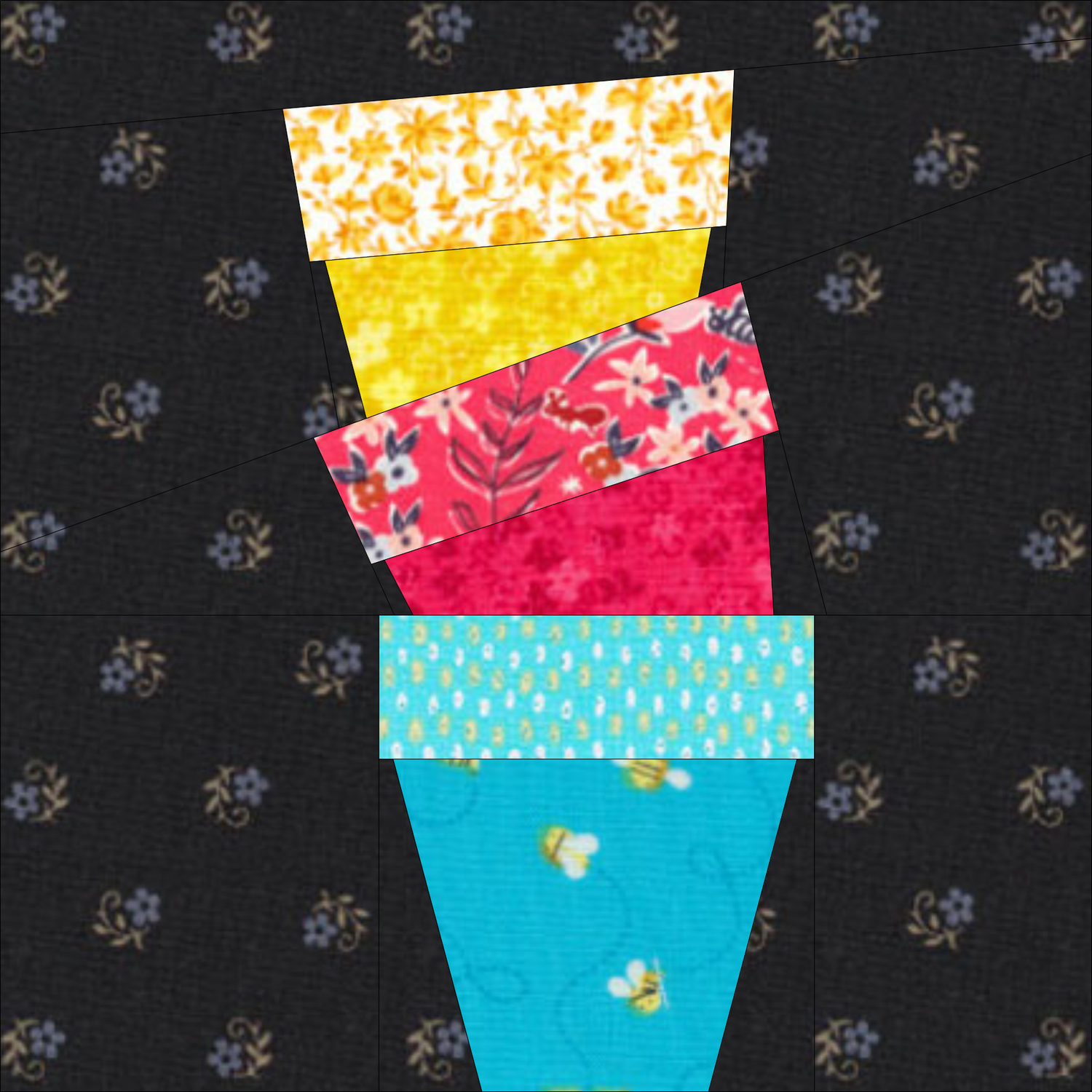 Stacked Pots Quilt Block Pattern