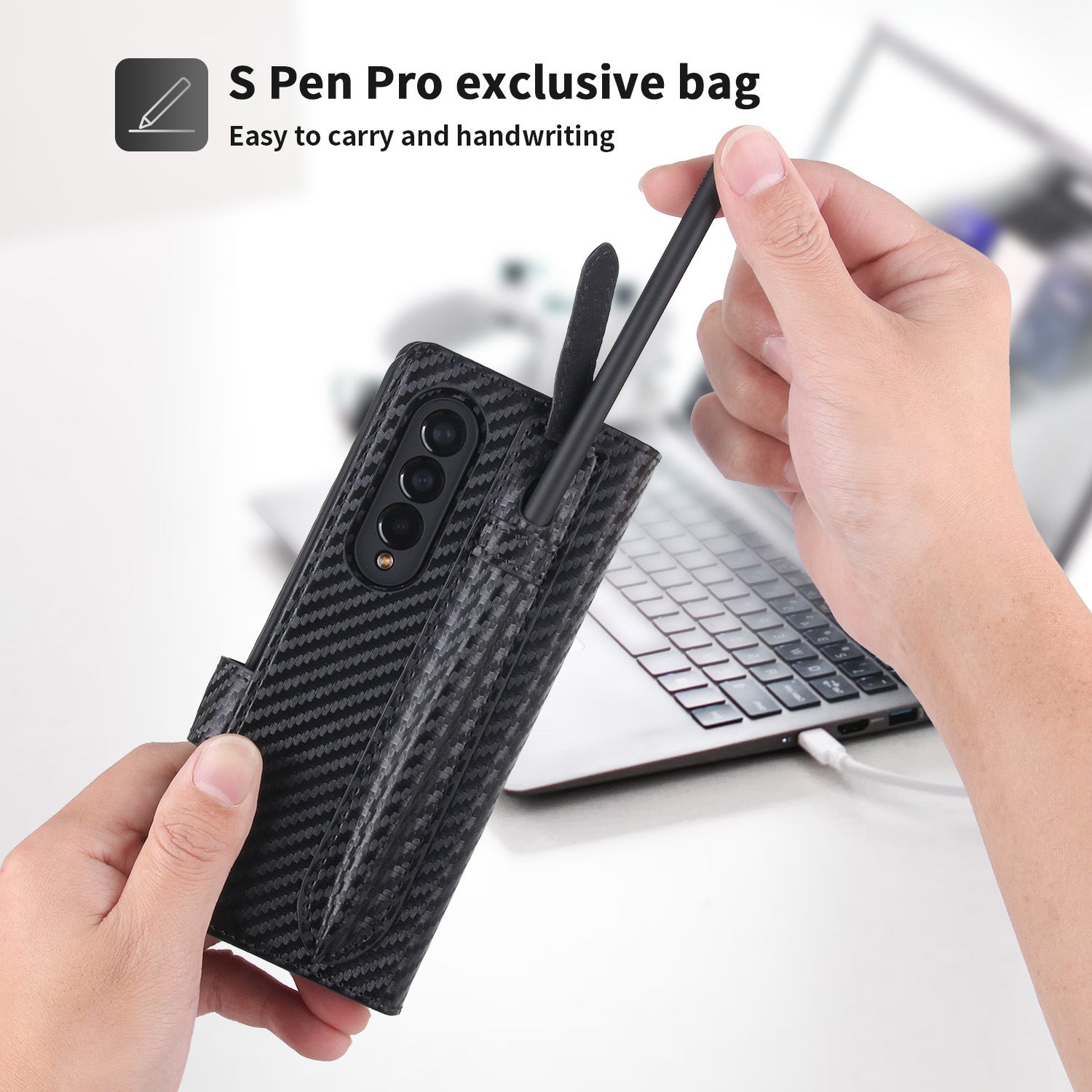 Hot Deal Luxury Samsung Galaxy Z Fold 3 Cover Case Split Pen Case ...