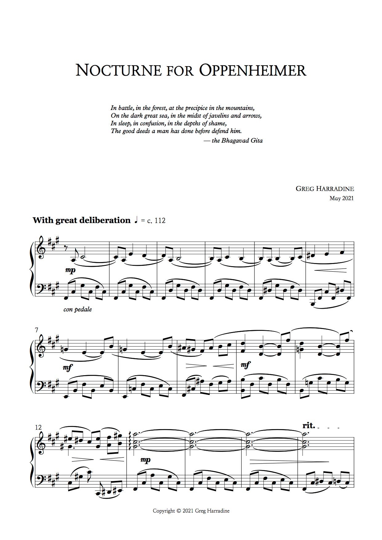 Nocturne for Oppenheimer (piano score PDF) - Payhip