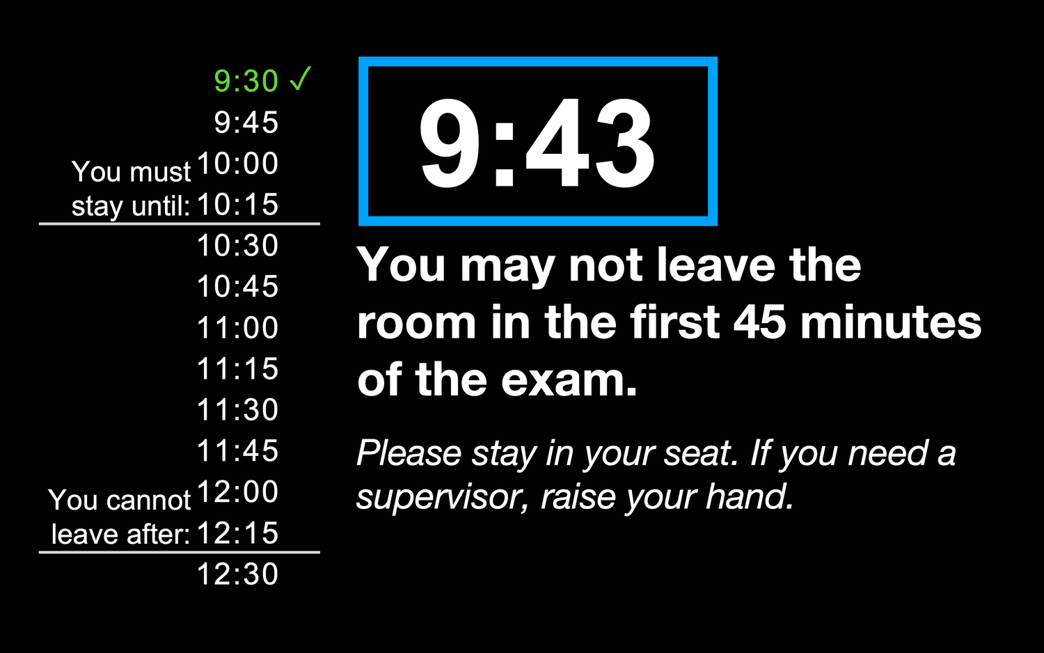 Exam Clock