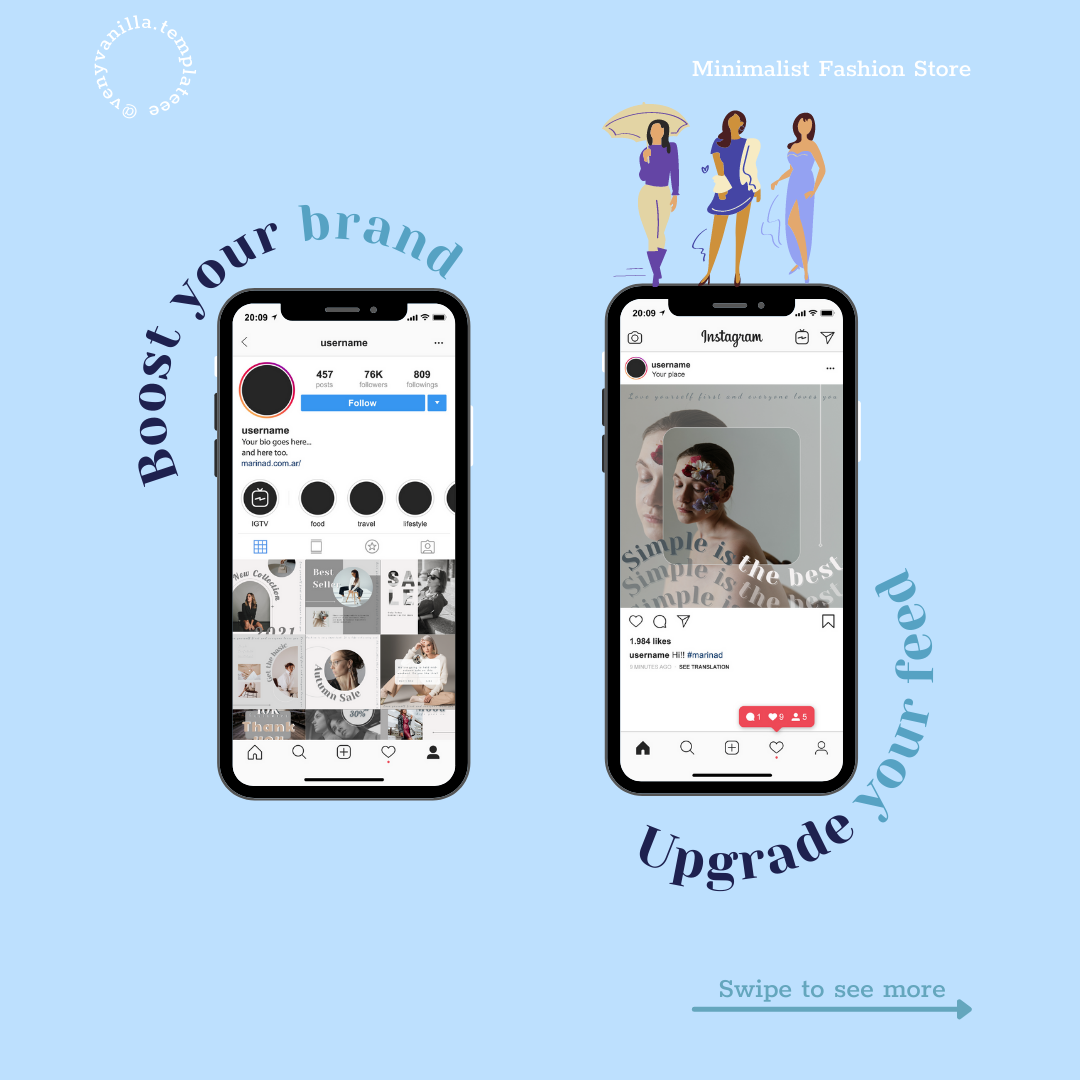 40 Fashion Store Instagram Post Templates|Minimalist Style Instagram ...