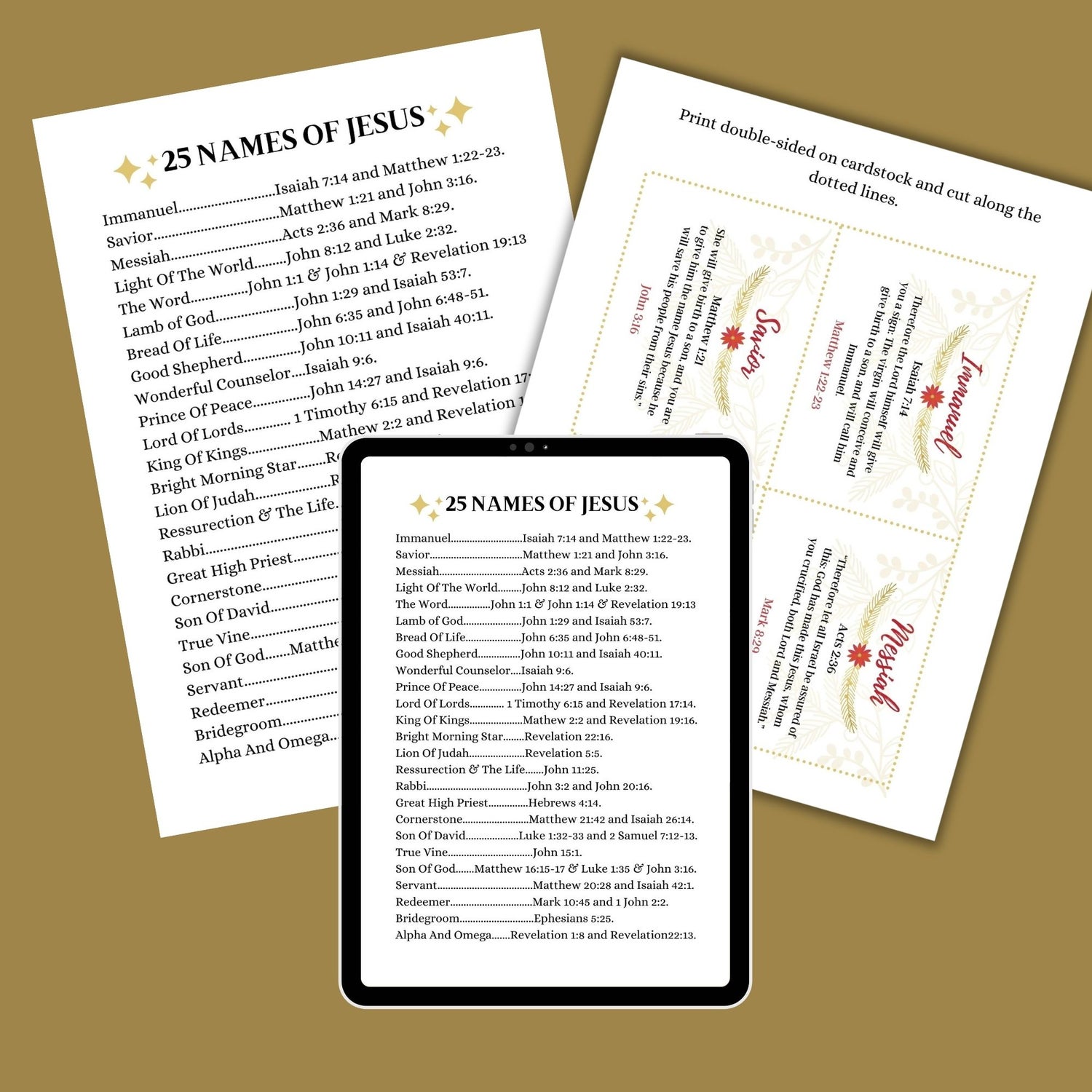 25 Names Of Jesus Printable Advent Calendar - Payhip