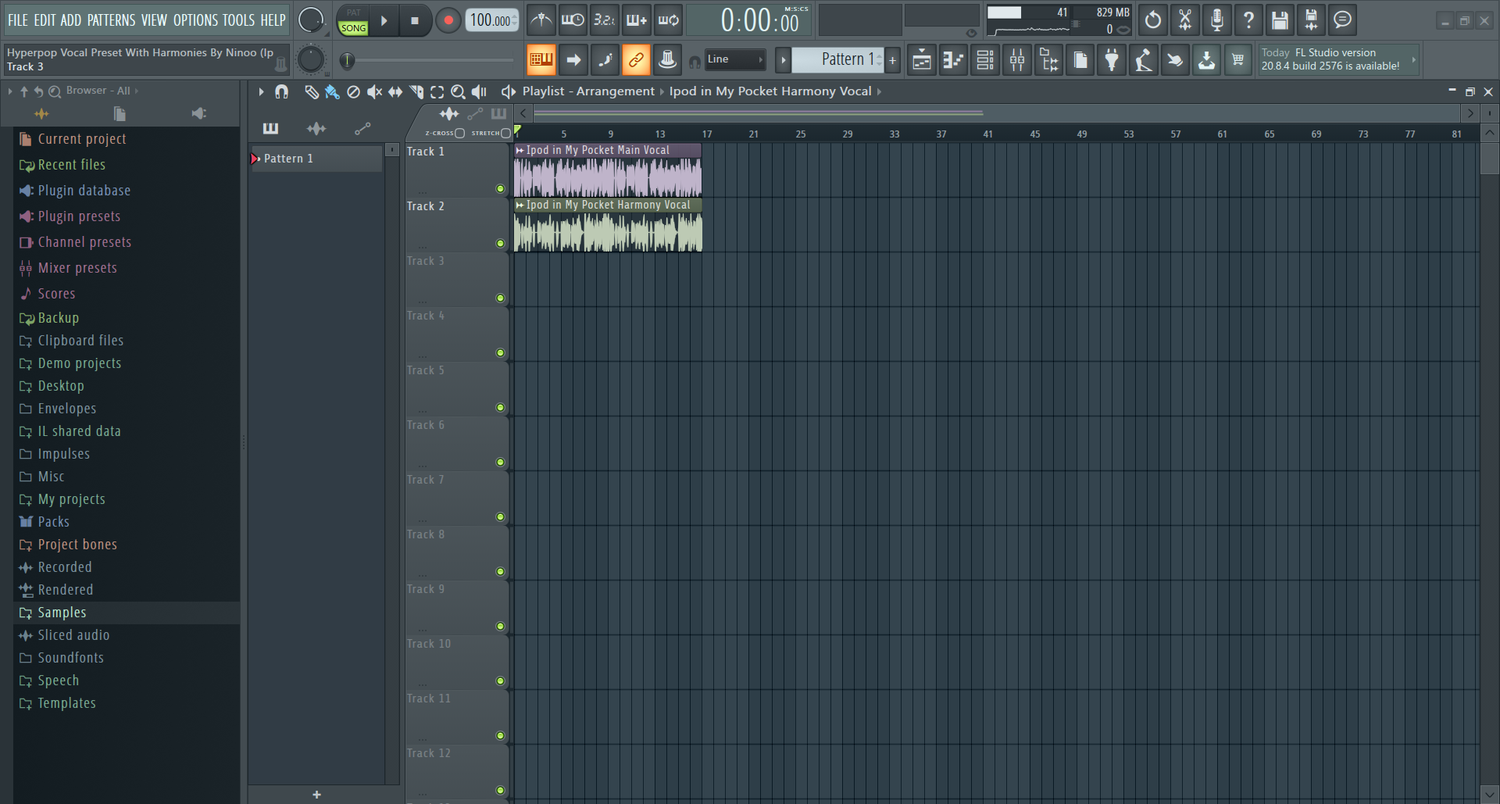 FREE Hyperpop Vocal Preset With Harmonies By Ninoo (Ipod in My Pocket Vocal Preset) For FL ...