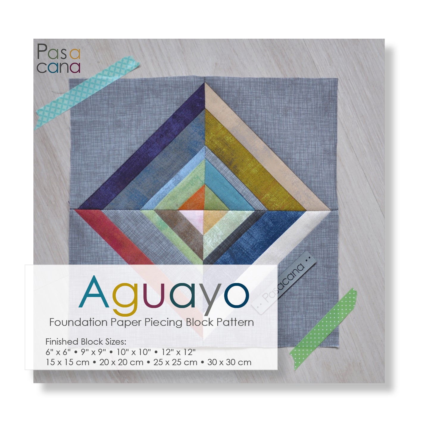 FPP Block Pattern ENGLISH "Aguayo" Patchwork Quilting Foundation Paper ...