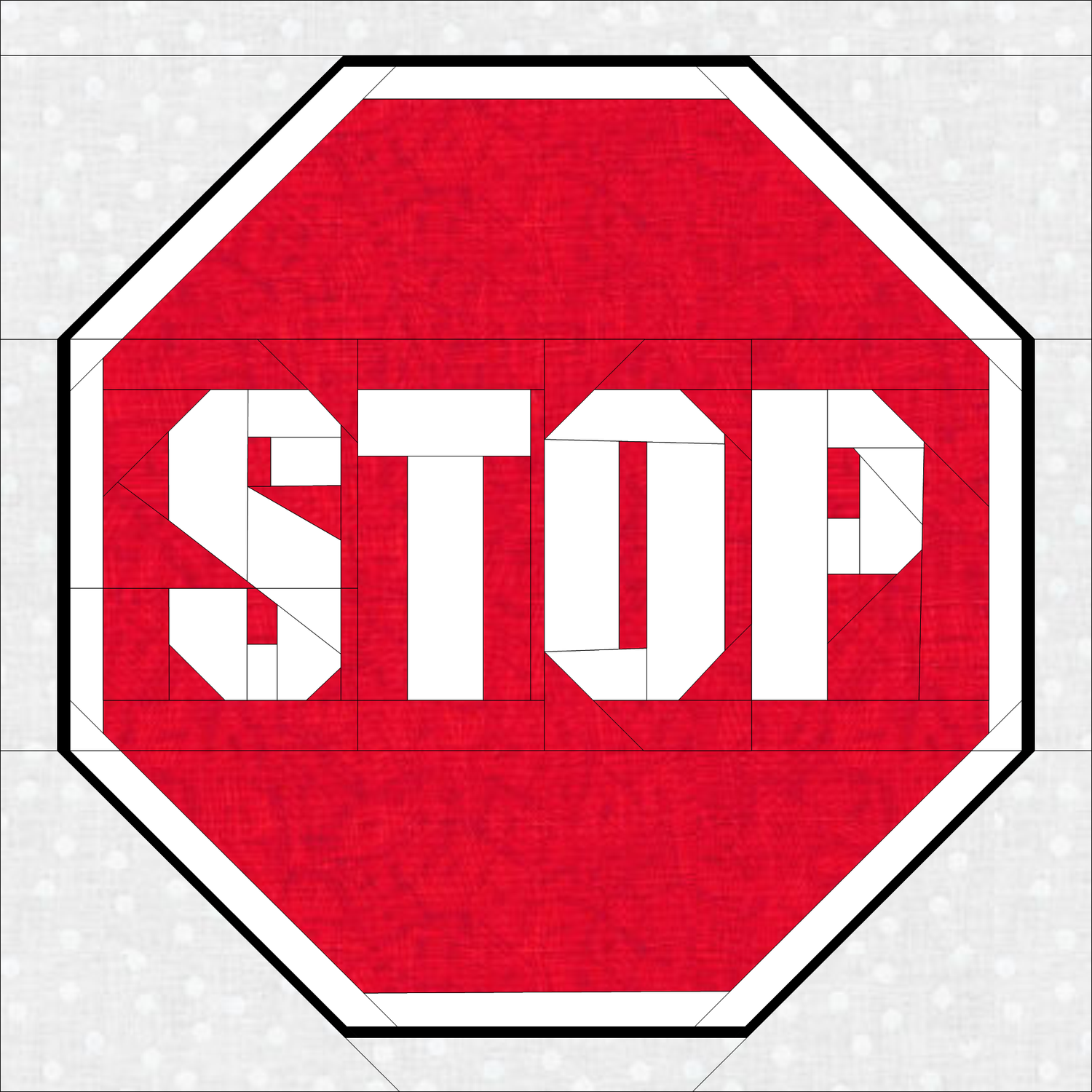 Construction Quilt Patterns x3 - Hard Hat, Traffic Cone and Stop Sign