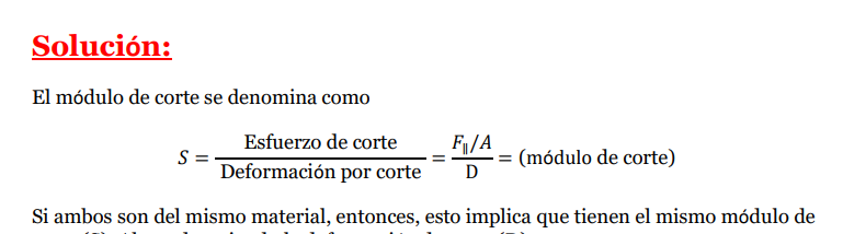 Solución Completa : Se aplican fuerzas de corte a un sólido rectangular ...
