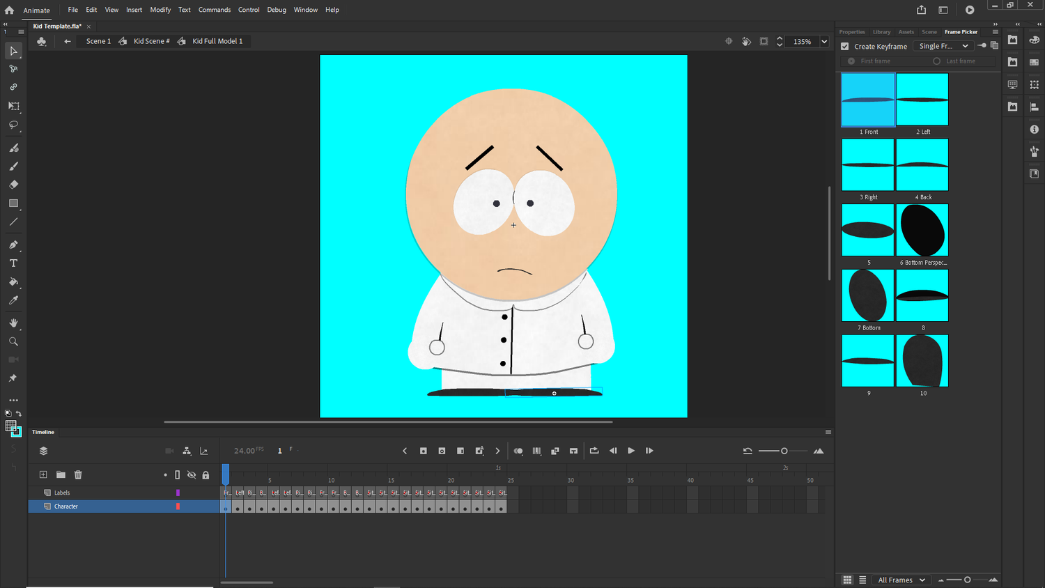South Park Kid Template Smart Magnet Rig (SMR) Adobe Animate CC/ Flash ...
