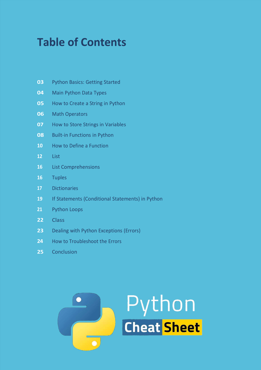 📝 Python 3 - Cheat Sheet for Beginners - Payhip