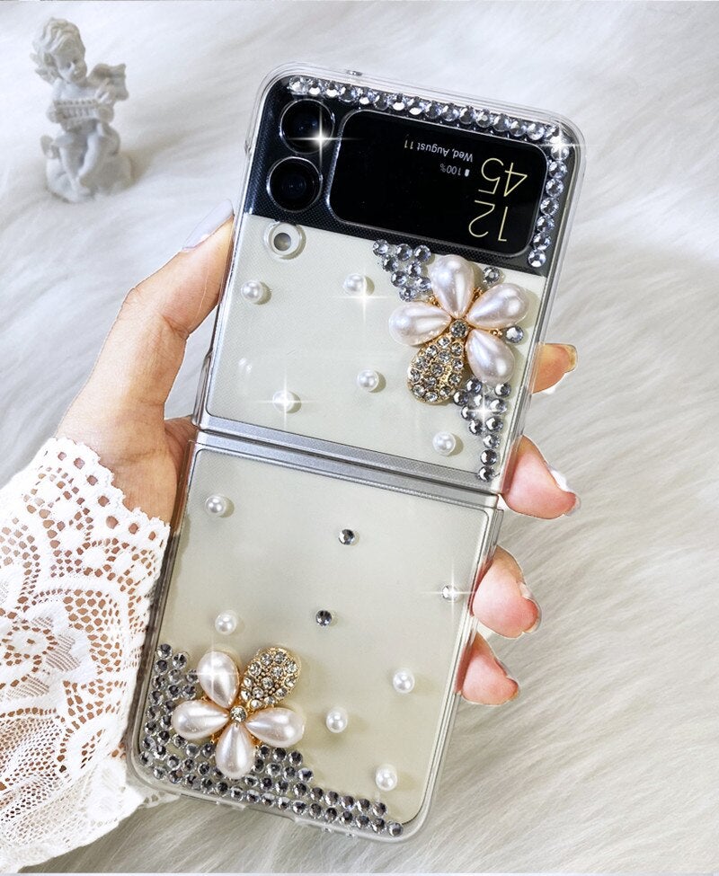 Best Deal Luxury Bling Crystal Transparent For Samsung Galaxy Z Flip 3 ...