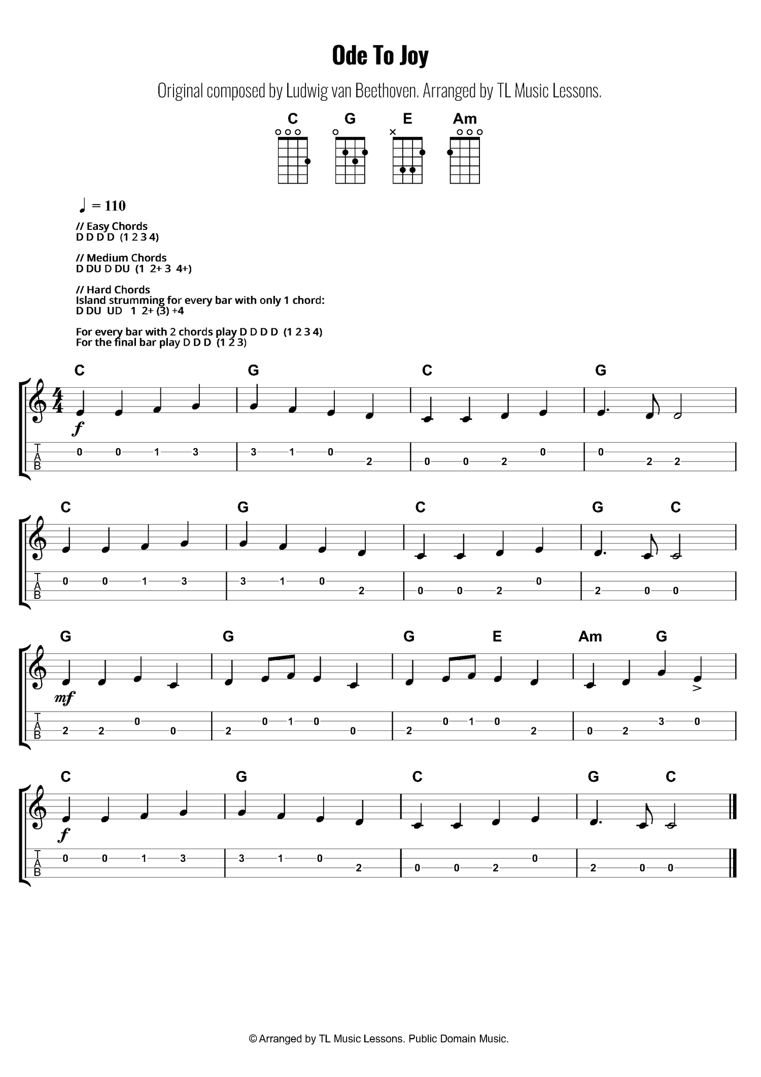 Ukulele Chords & Melody - Easy Songs in the Public Domain - Payhip