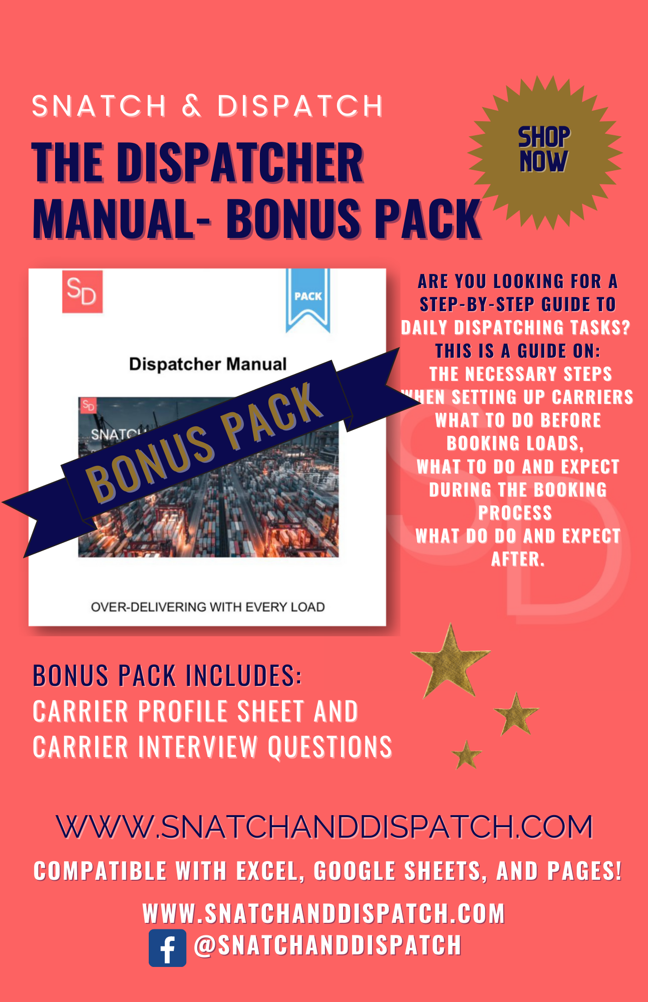 Dispatch Manual BONUS PACK - Incl. Carrier Profile Sheet & Carrier Interview form - Payhip