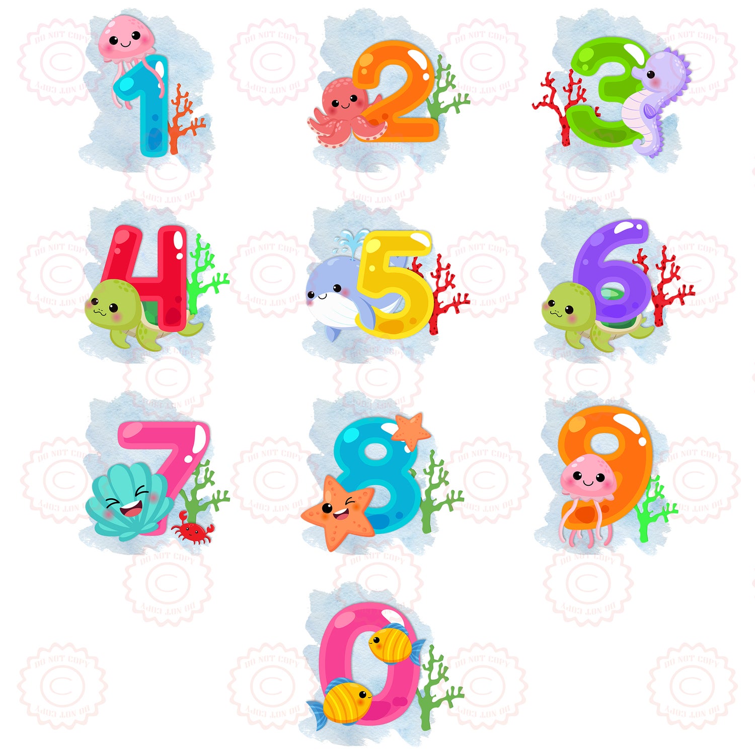 Underwater Numbers Set (0-9) - Payhip