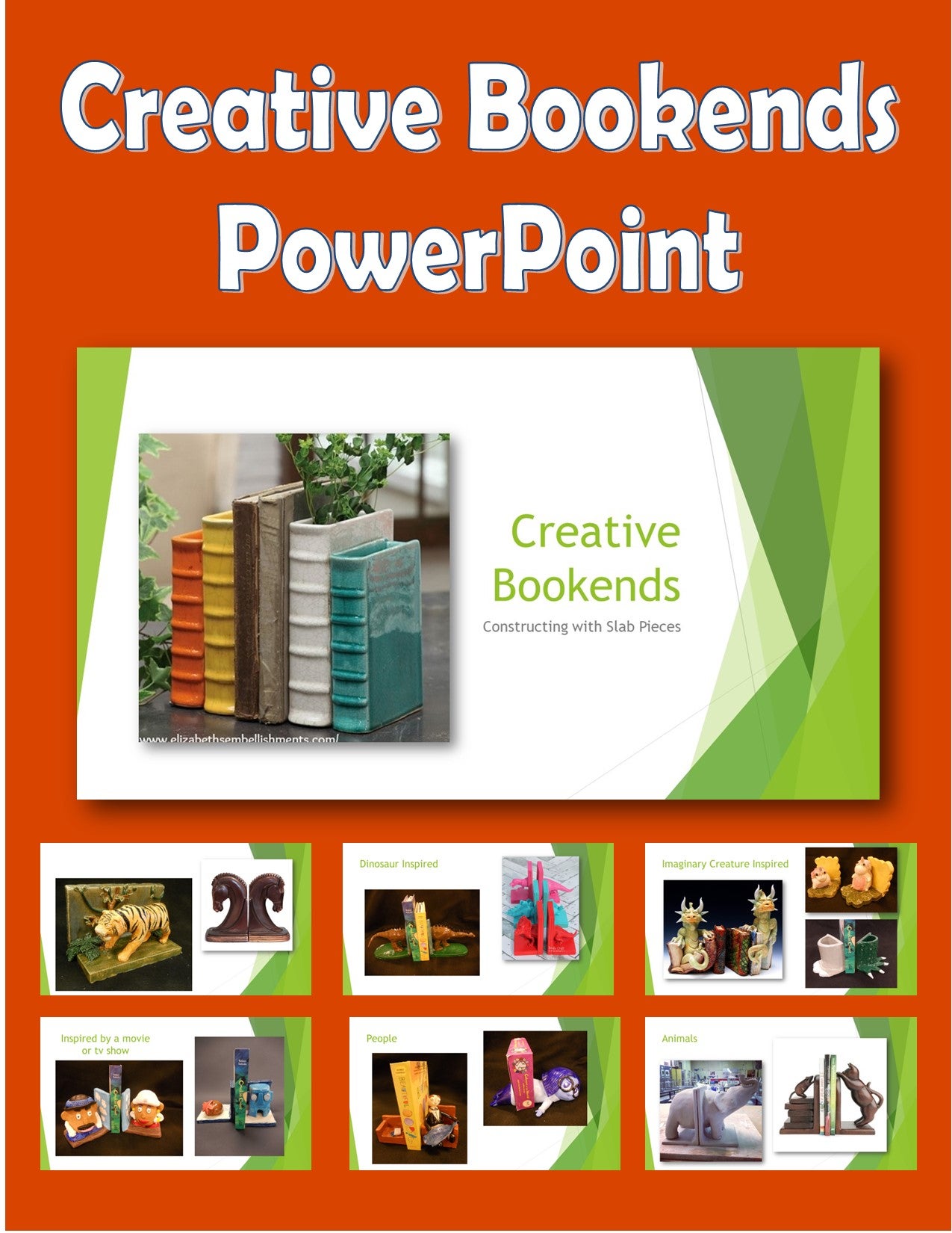 Creative Ceramic Bookends PowerPoint with Artwork Planning Sheets - Payhip