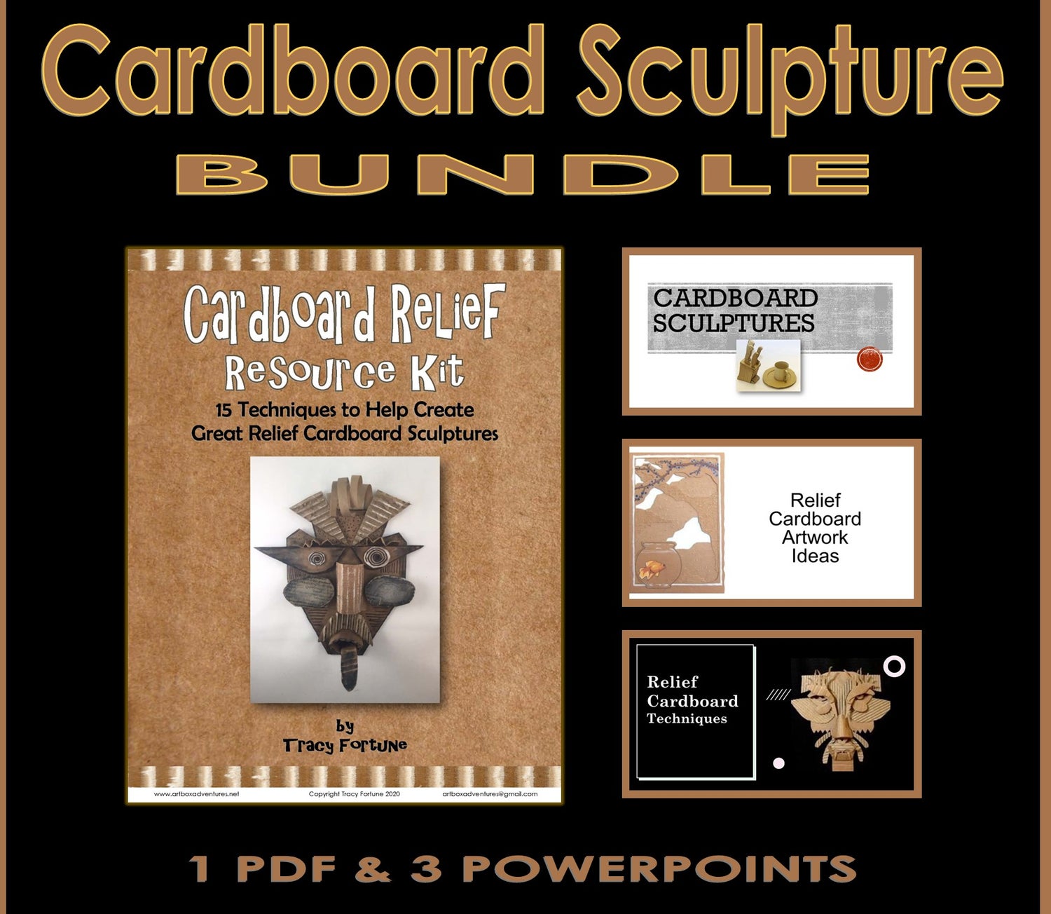 Cardboard Sculpture BUNDLE with 3 PowerPoints, a PDF Lesson Plan ...
