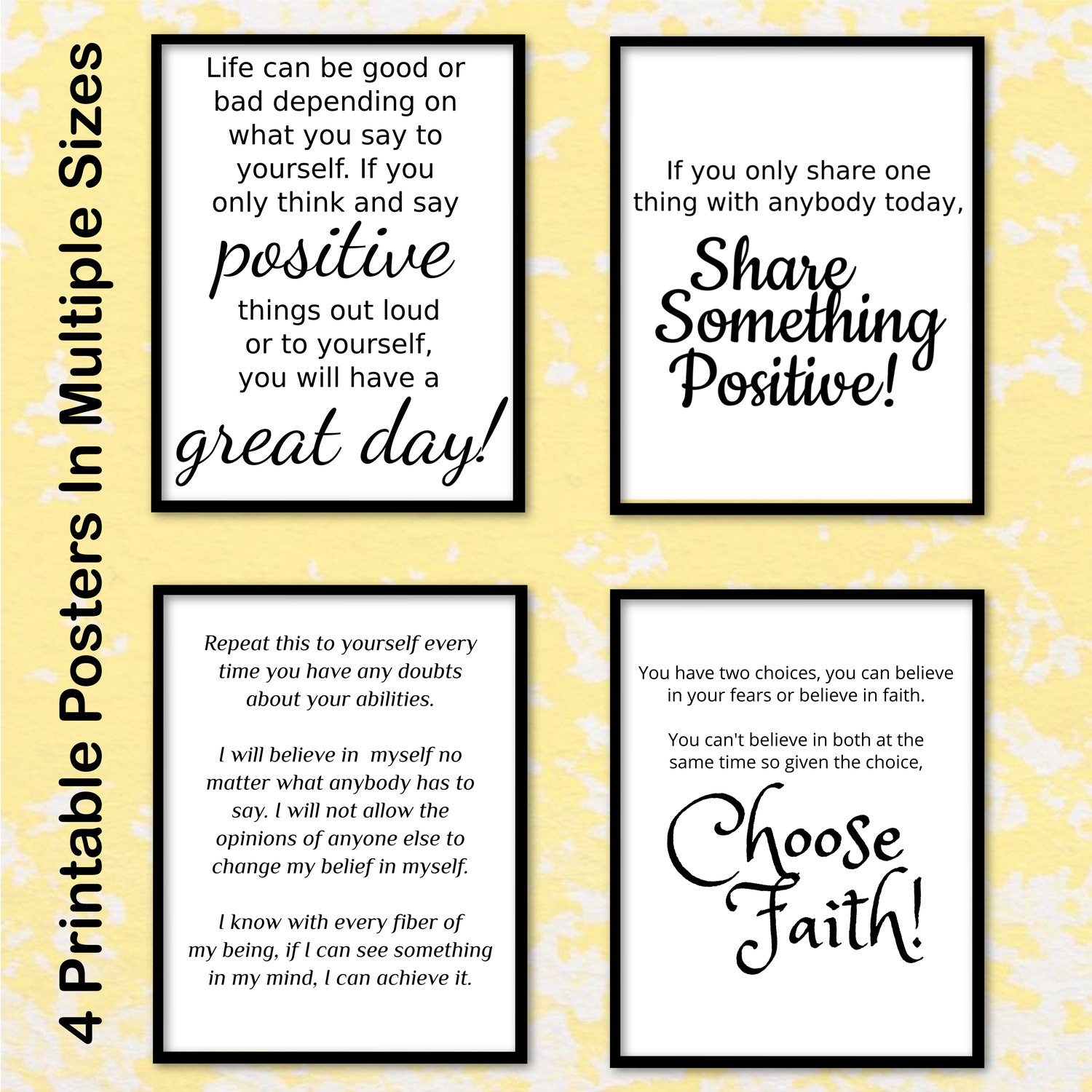 4 Encouraging Quote Posters - Instant Download - Transparent So They ...