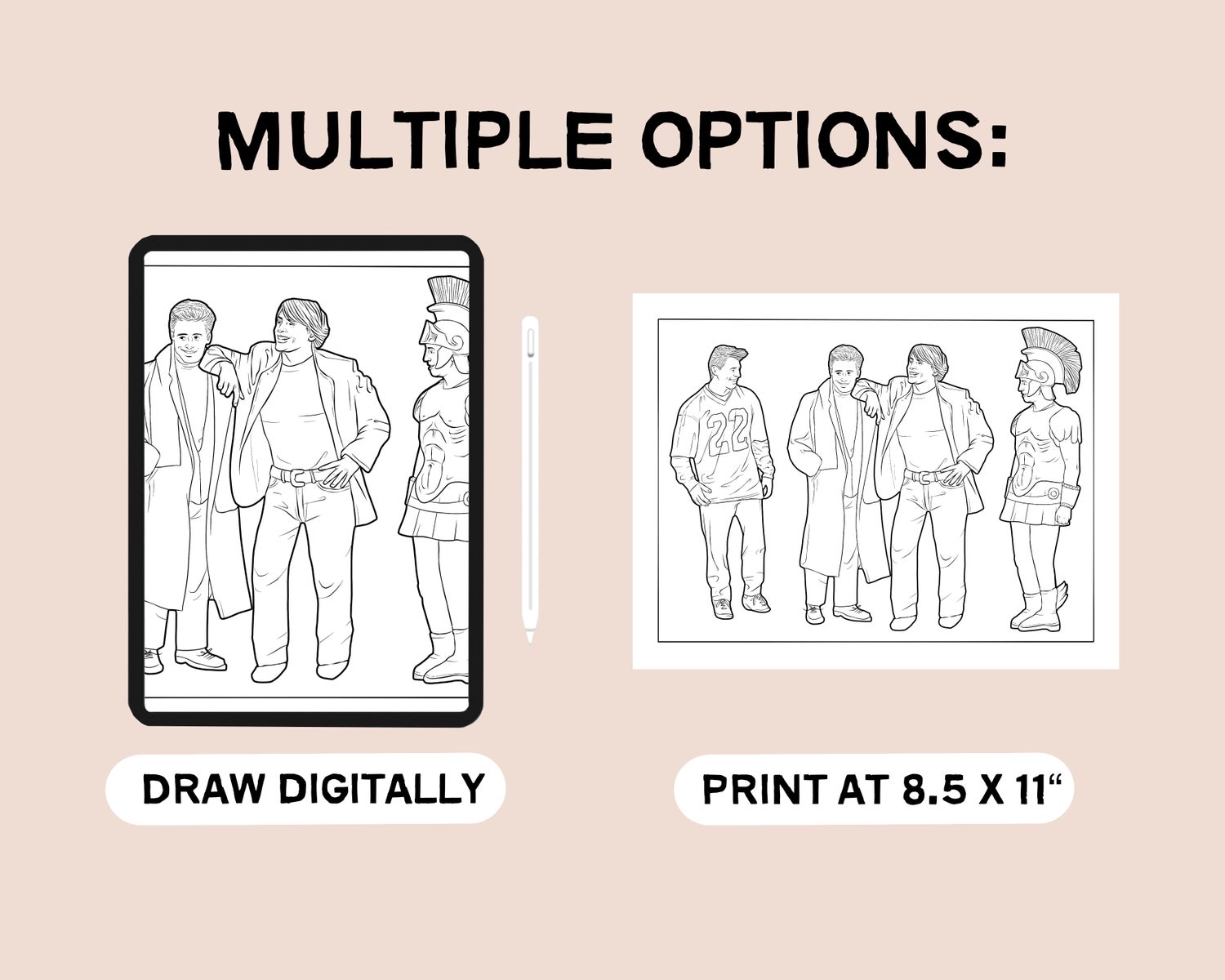 Joey Tribbiani Outfits | Friends TV Show Printable Coloring Page | High ...